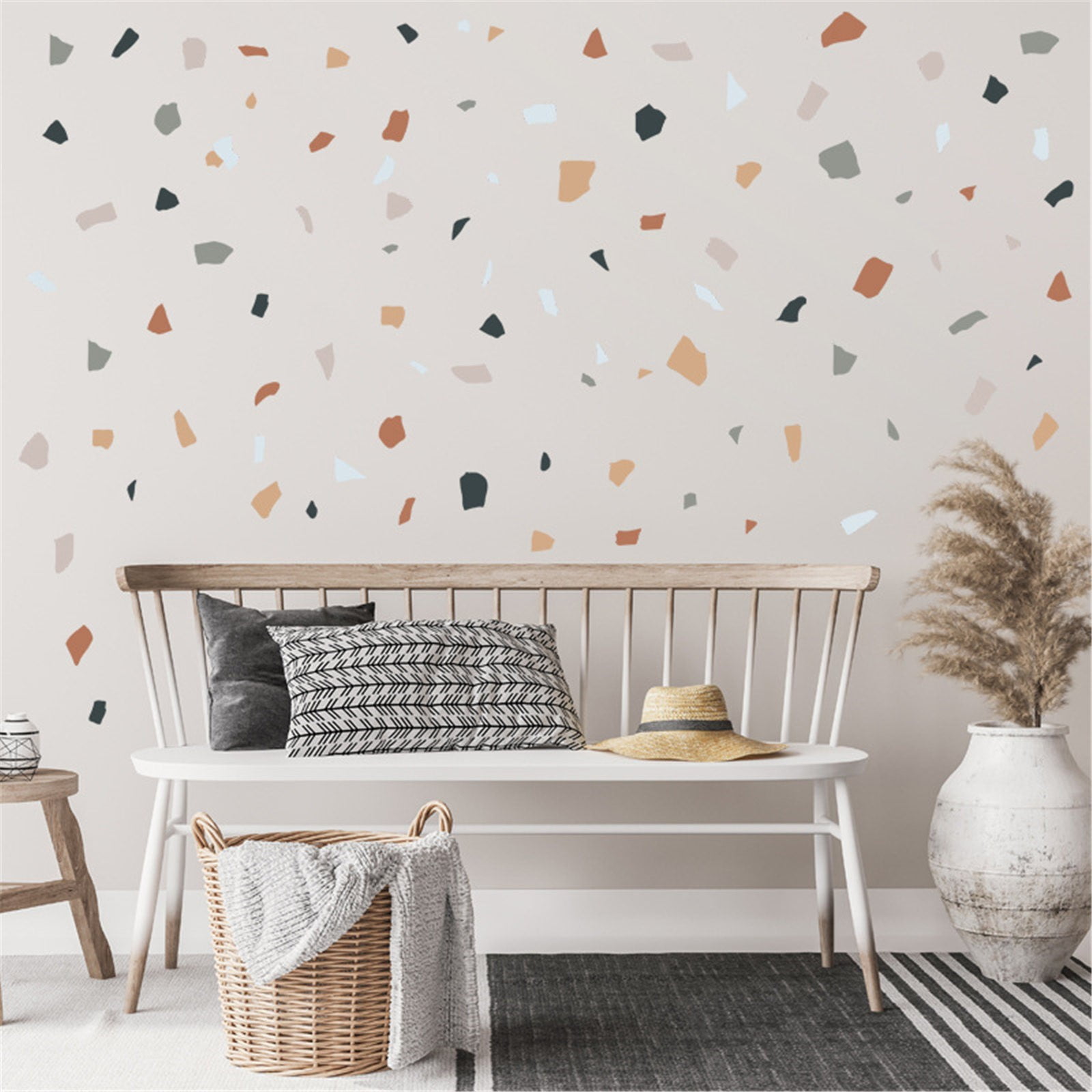 olkpmnmk Peel And Stick Wallpaper Wall Decor Multi Color Shape Wall ...
