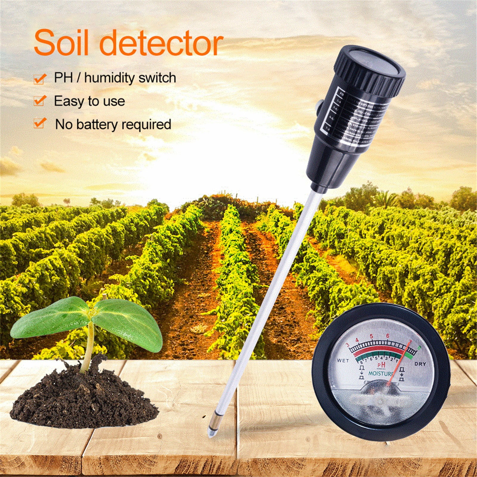 olkpmnmk Soil Ph Test Kit Soil Test Kit High s^oil pH device detector s ...