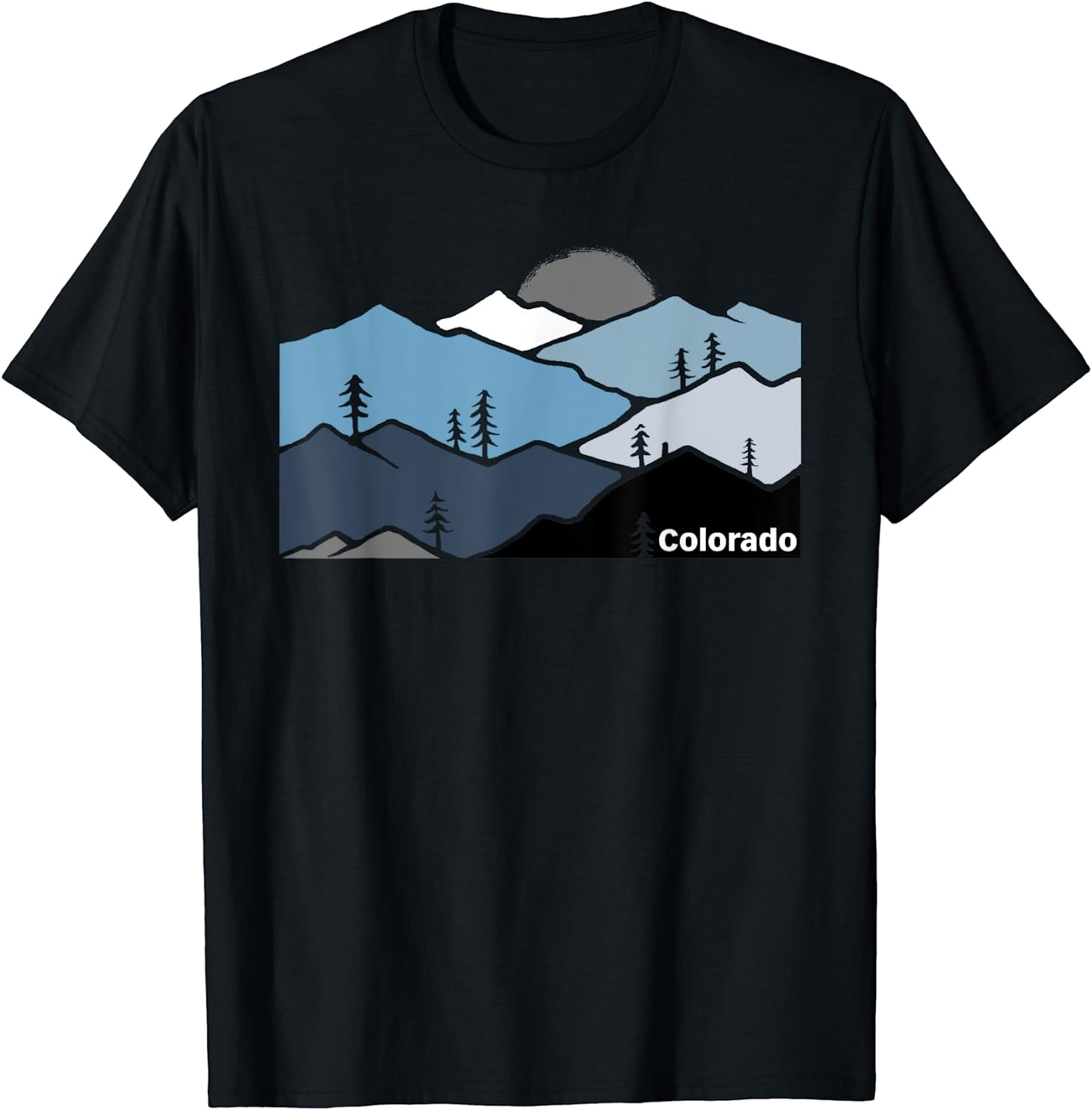 olorado Mountain Outdoor Retro Landscape T-Shirt Black Large - Walmart.com