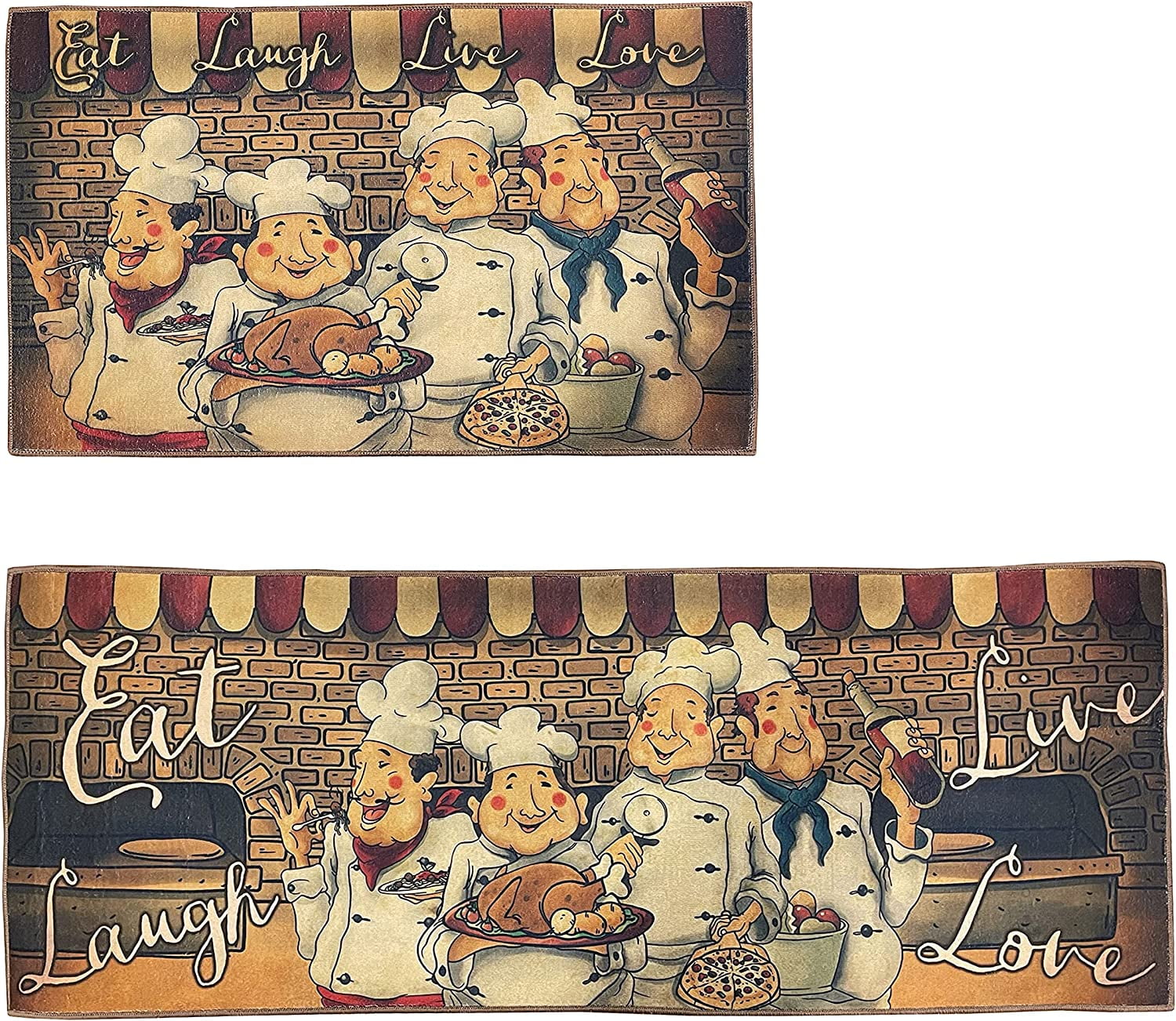 omezin Artistic and Colorful Kitchen Rugs Kitchen Mats for Floor Non ...