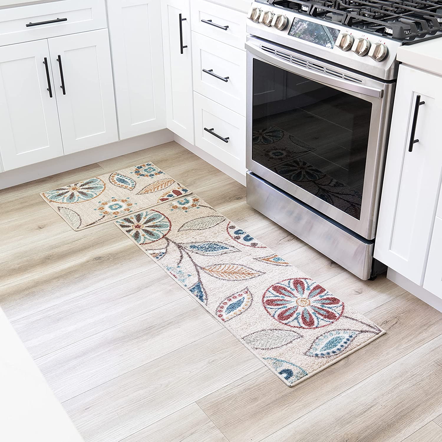 omezin Kitchen Rug Set - Reggie 2-Pieces Non Skid Machine Washable Mat ...