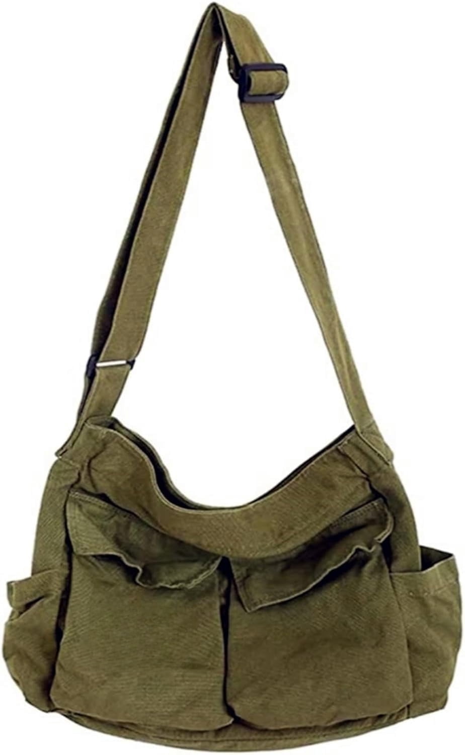 Omlopp Canvas Messenger Bag Large Hobo Crossbody Bags with Multiple ...