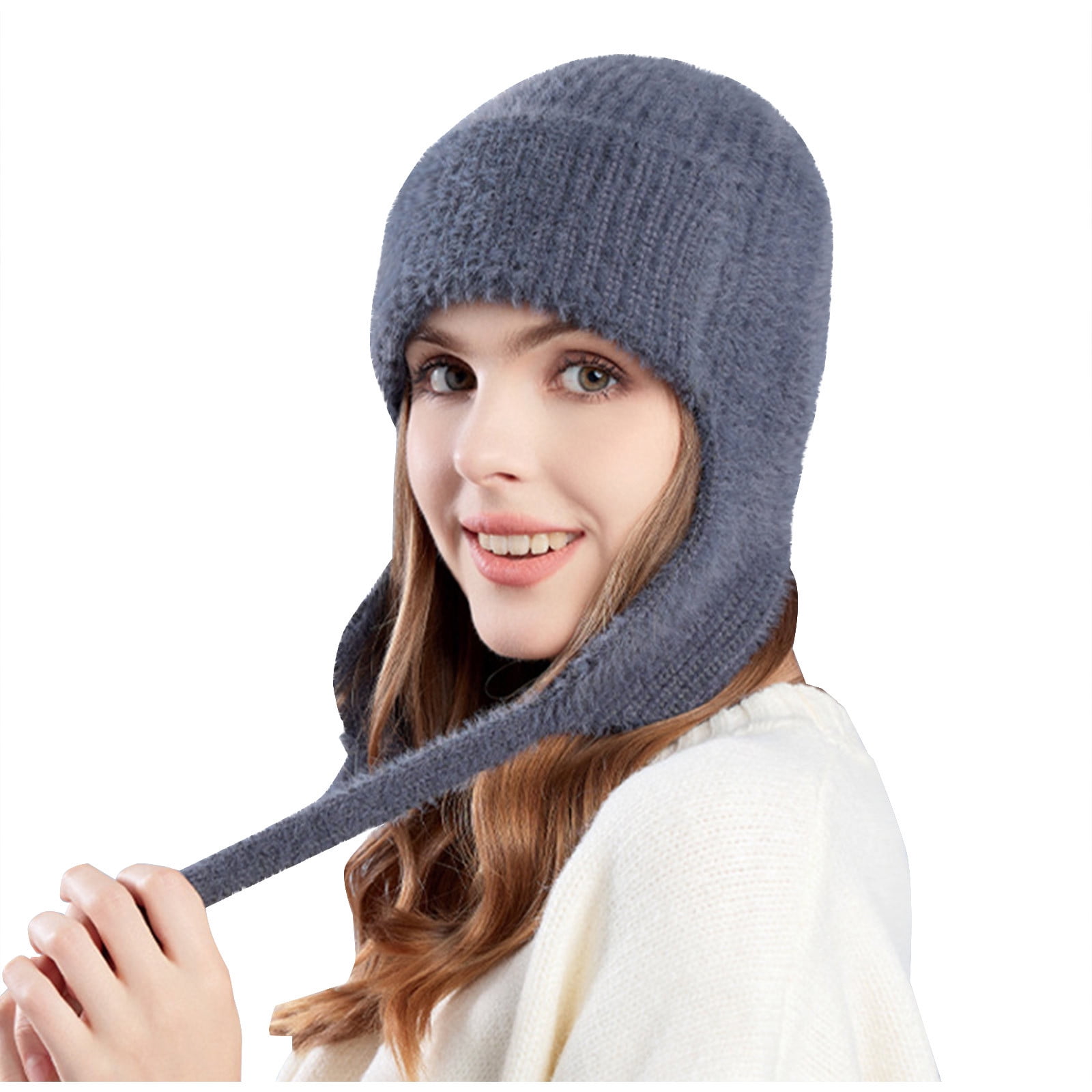 on Clearance Busydd Women's Winter Hats Warm Soft Solid Color Ribbed ...