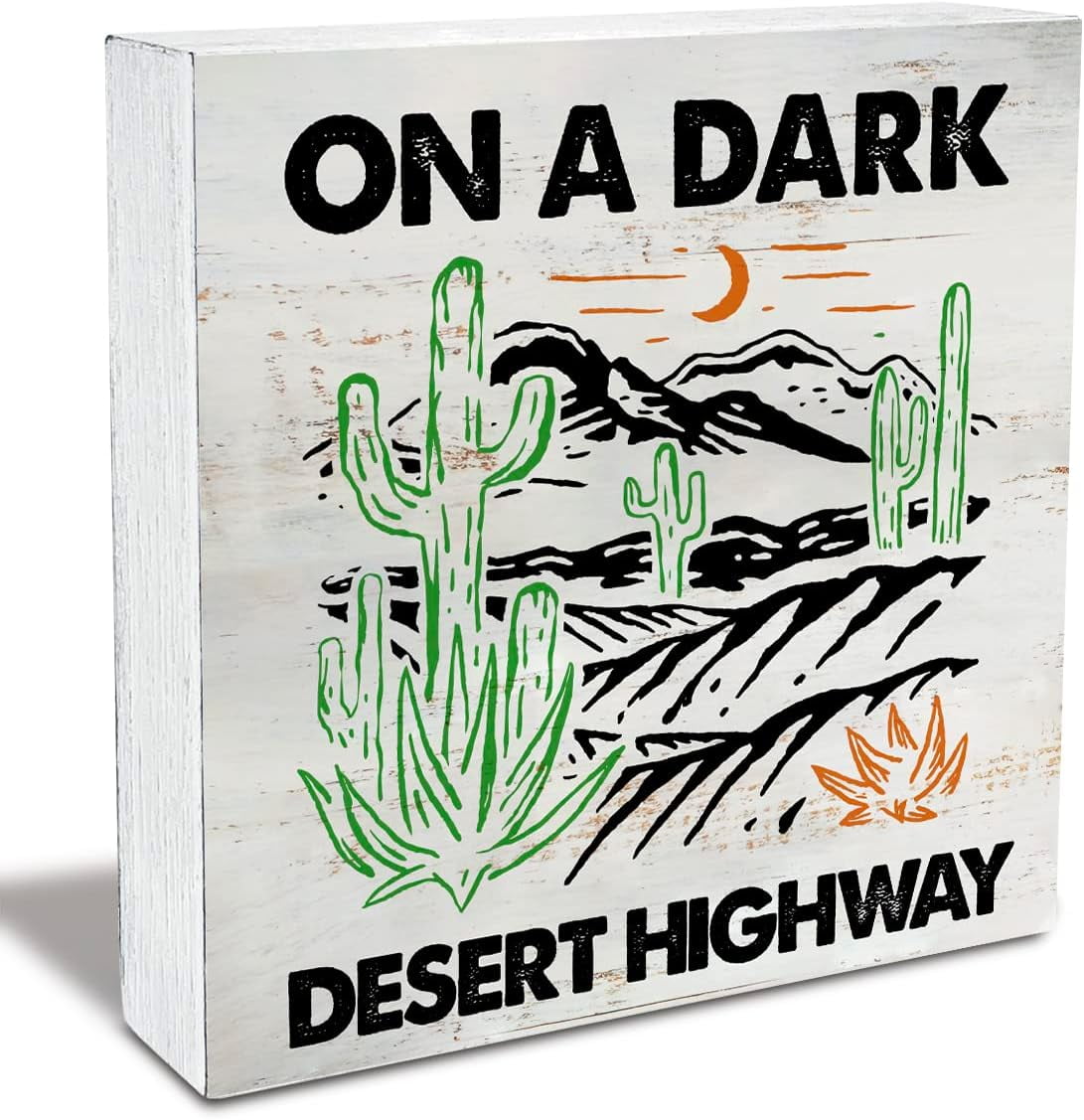 on a Dark Desert Highway Wood Box Sign Rustic Wooden Box Sign Farmhouse ...