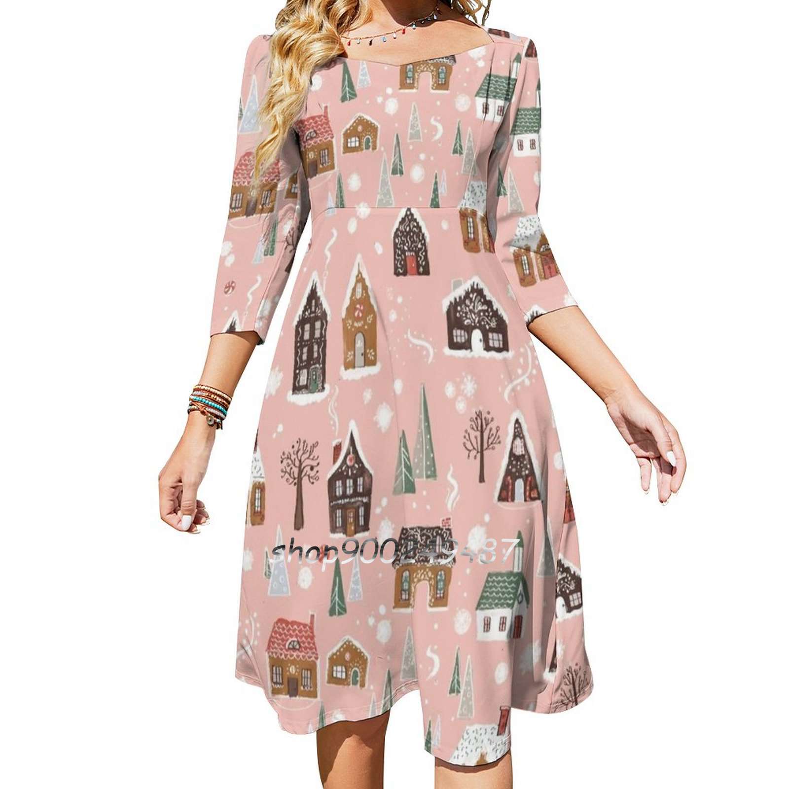 onance And Dissonance Square Neck Dress Sweet Summer Dress Women ...
