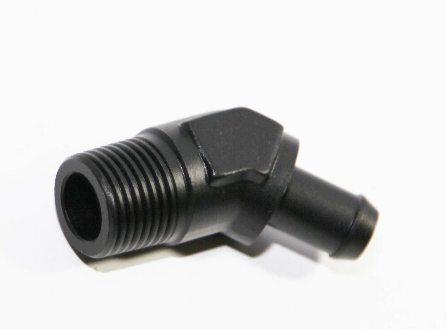 (one) 3/8NPT Male to 1/2" Hose Barb 45° Degree Fuel Oil Gas Line ...
