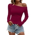 one Shoulder Tops for Women, Yigetop Women off The Shoulder Tight Long ...