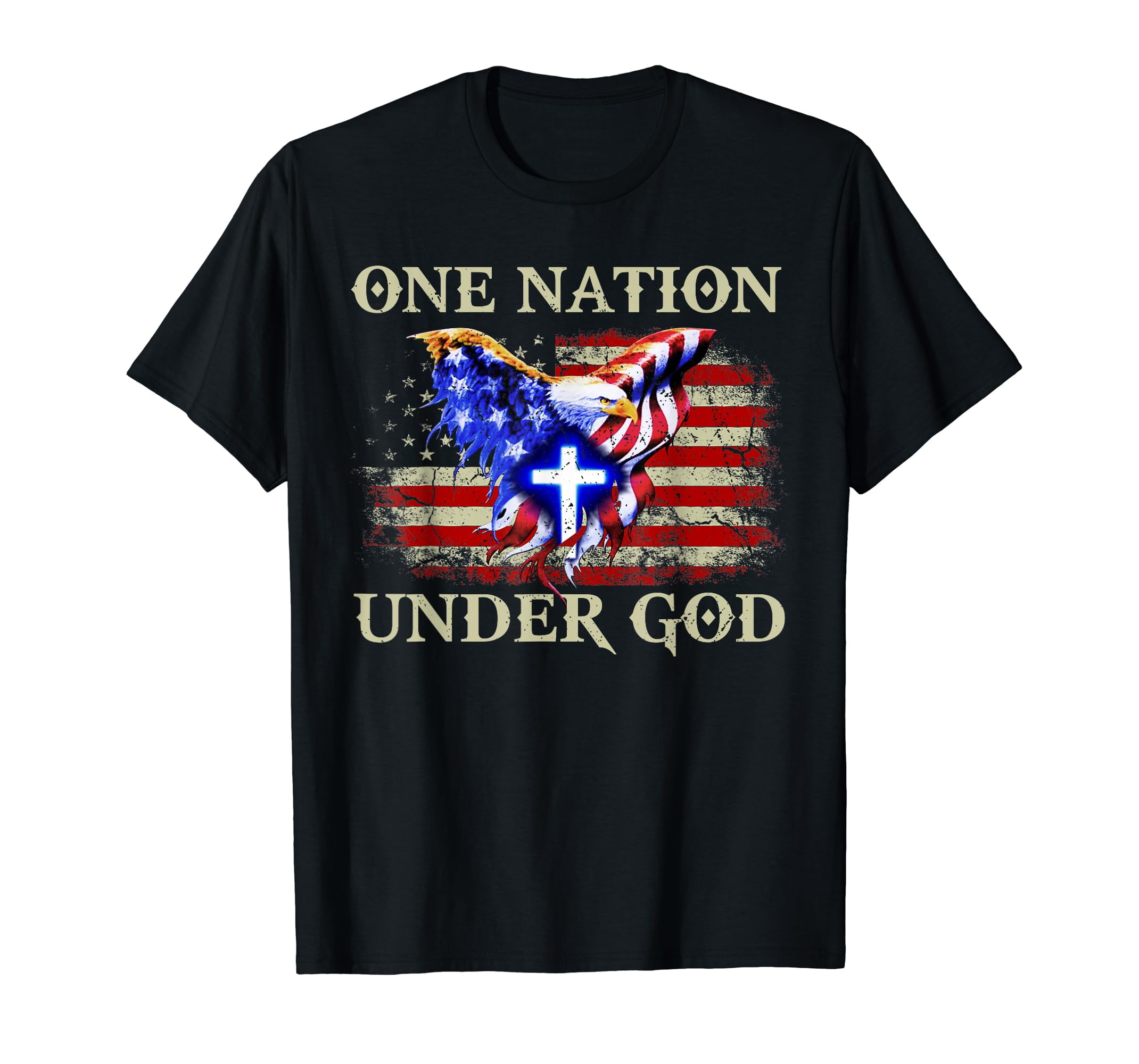 one nation under god patriotic usa christian T-Shirt - Walmart.com