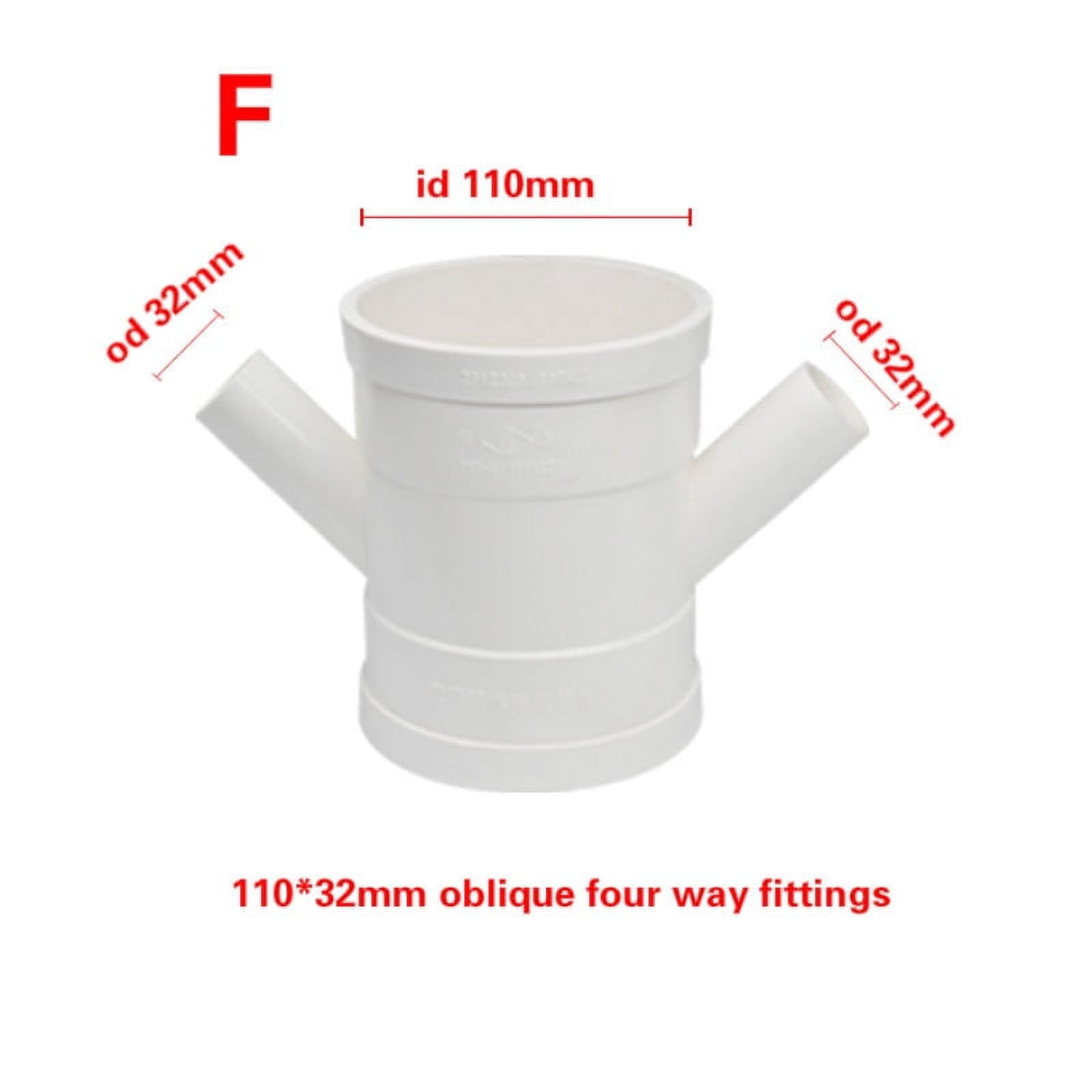one pcs oblique PVC three way tee fittings 45 degree tee joint water ...