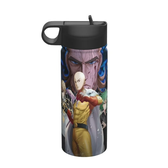 one punch man Kids Insulated Water Bottle With Straw - 18 Oz Stainless ...