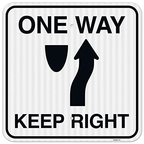 - one way keep right sign, 18x18 inches, 3m egp reflective .063 ...