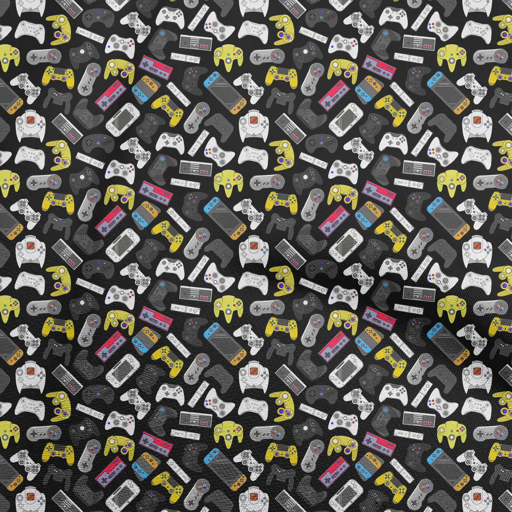 oneOone Cotton Cambric Black Fabric Video Game Fabric For Sewing ...