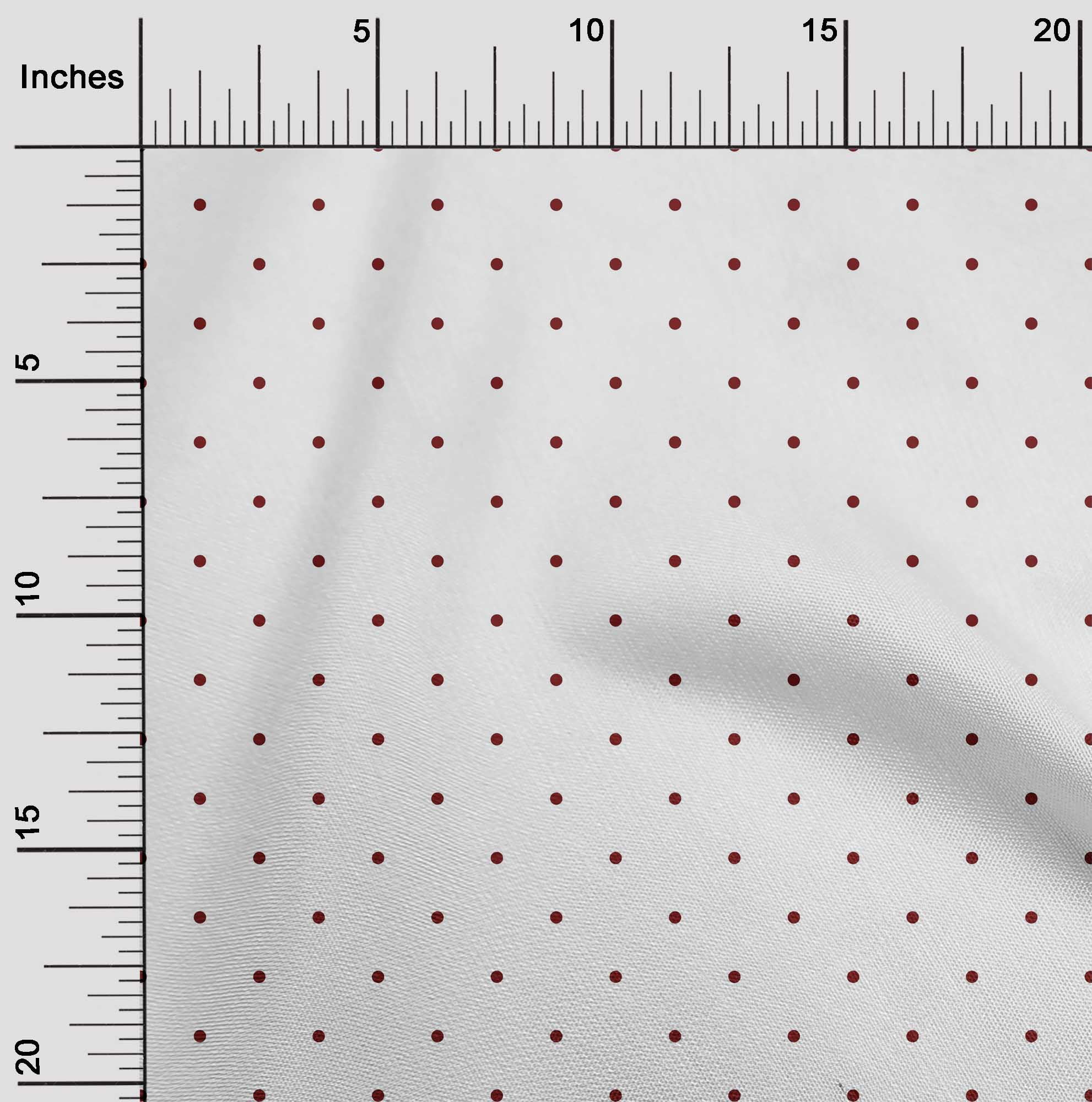 oneOone Cotton Cambric Dark Red Fabric Polka Dots Dots Sewing Material ...