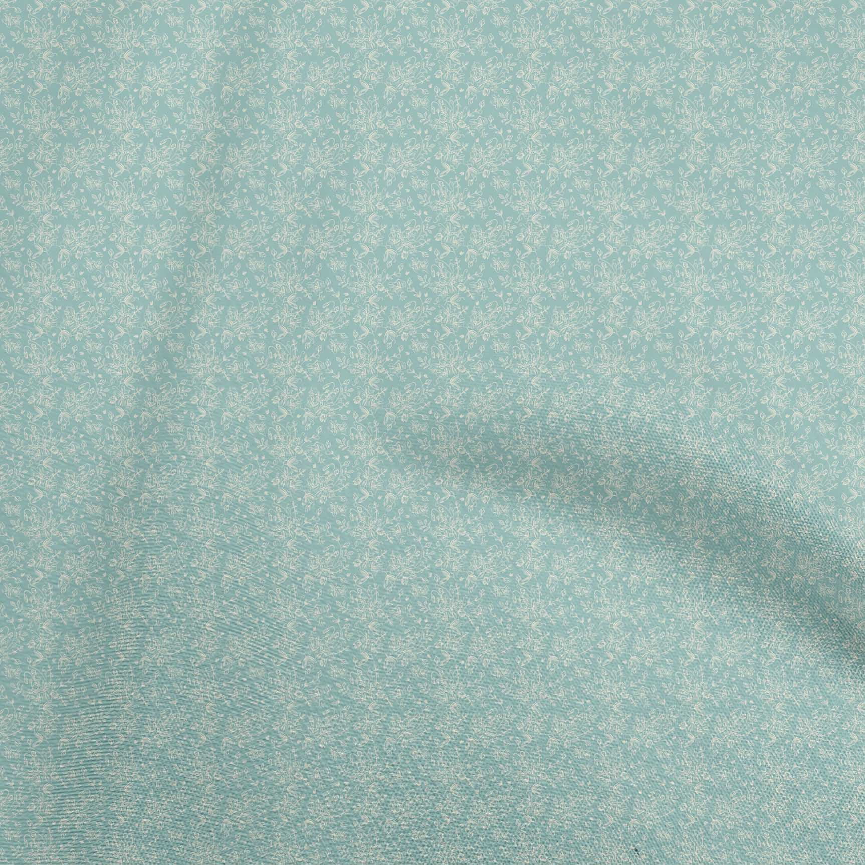 oneOone Cotton Cambric Light Blue Fabric Toile Sewing Material Print ...