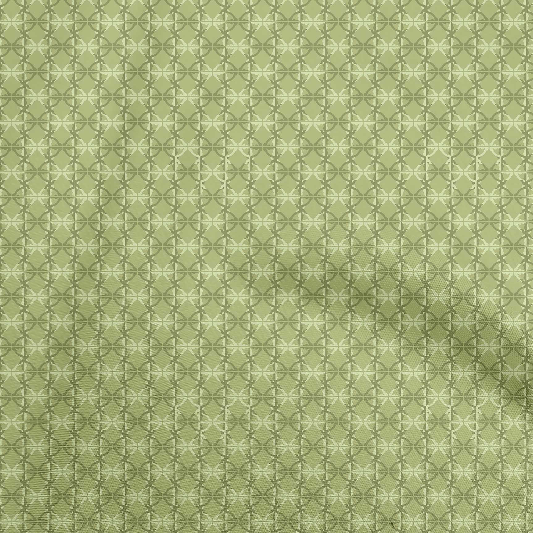 oneOone Cotton Cambric Light Green Fabric Watercolor Flower With Leaves ...