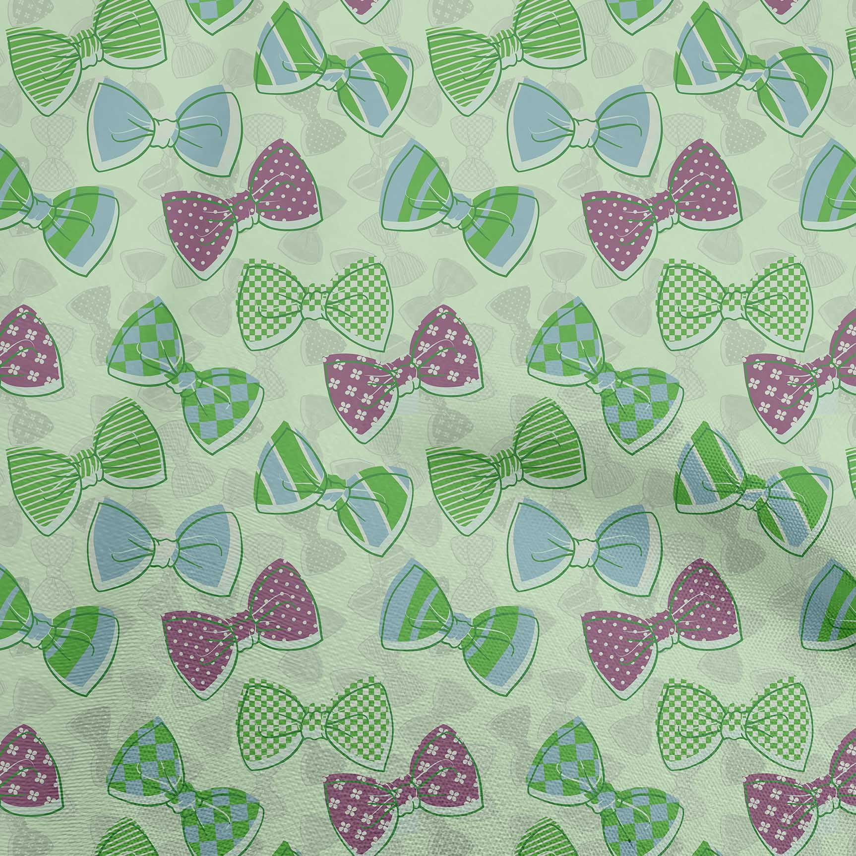 oneOone Cotton Cambric Mint Green Fabric Kids Bow Tie Dress Material ...
