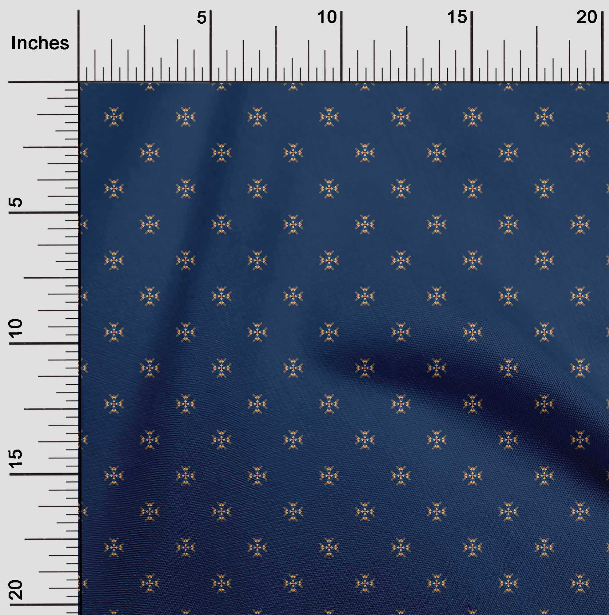 oneOone Cotton Cambric Blue Fabric Diamond Shape Small Sewing Material ...