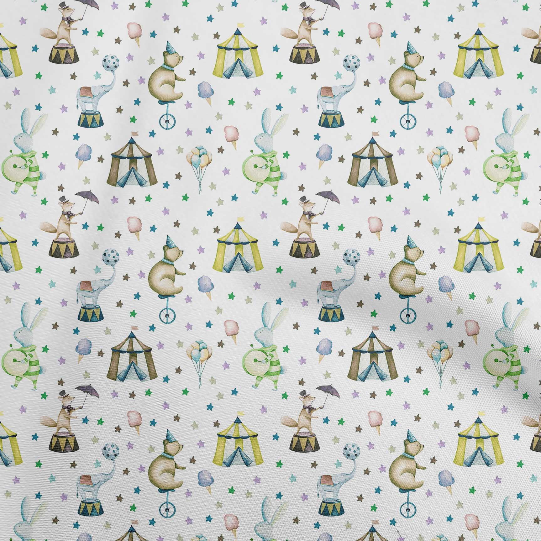 oneOone Cotton Cambric Off White Fabric Circus Dress Material Fabric ...