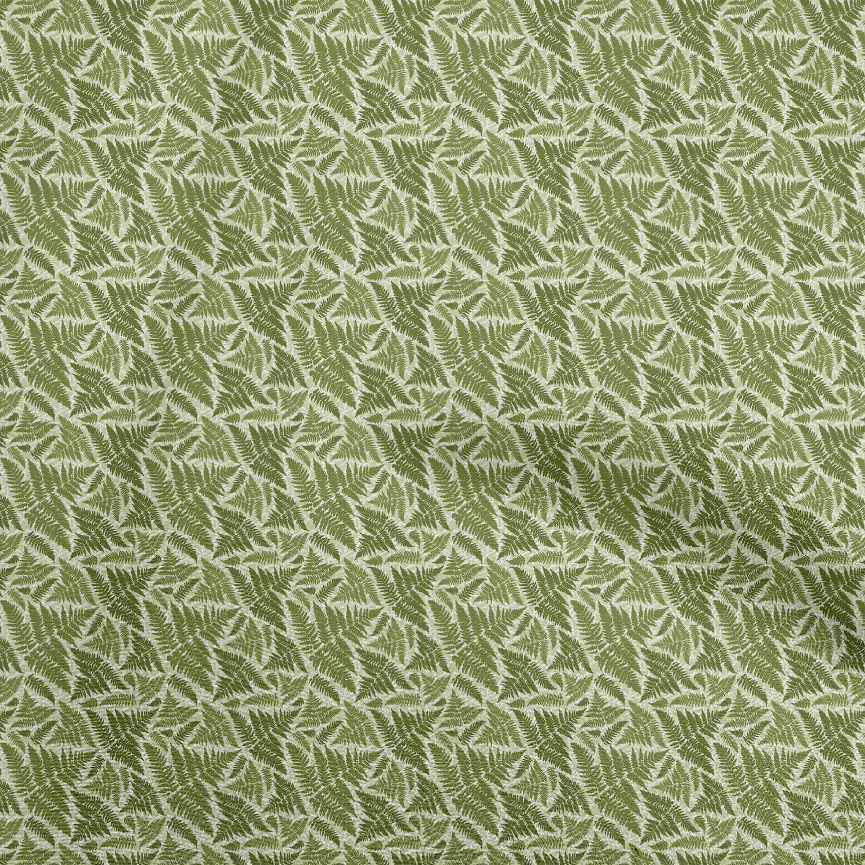 oneOone Cotton Cambric Olive Green Fabric Tropical Leaf Sewing Fabric ...