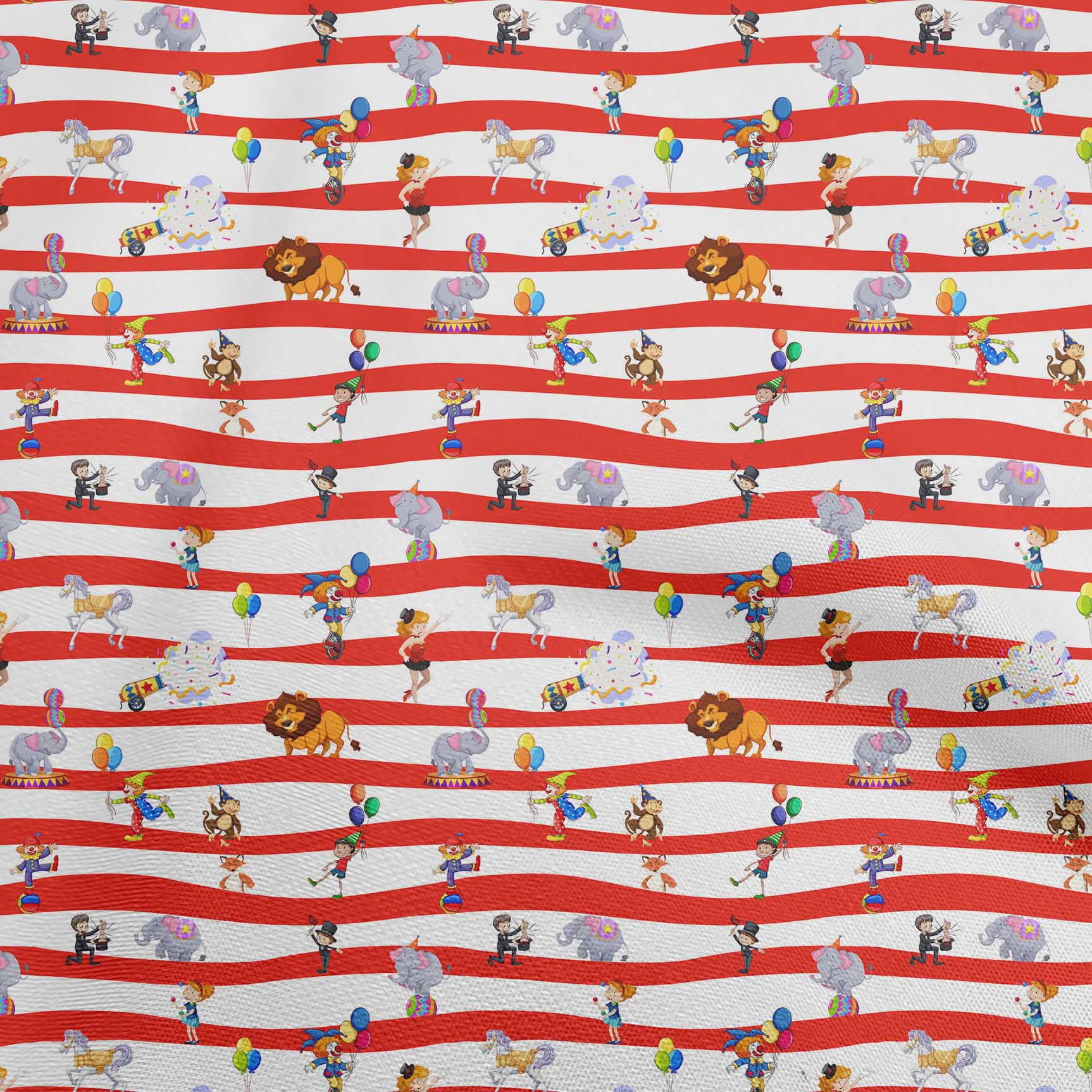 oneOone Cotton Cambric Red Fabric Circus Craft Projects Decor Fabric ...