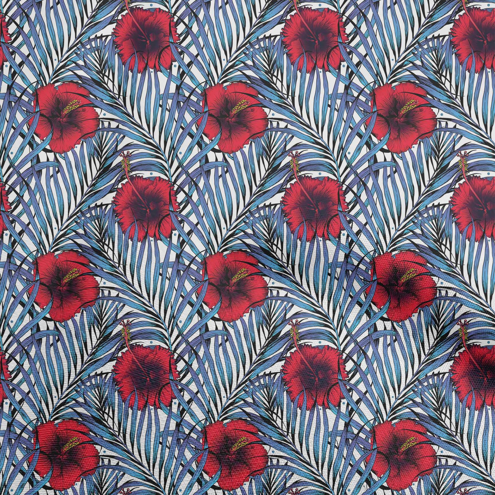 oneOone Cotton Cambric Red Fabric Tropical Sewing Material Print Fabric ...