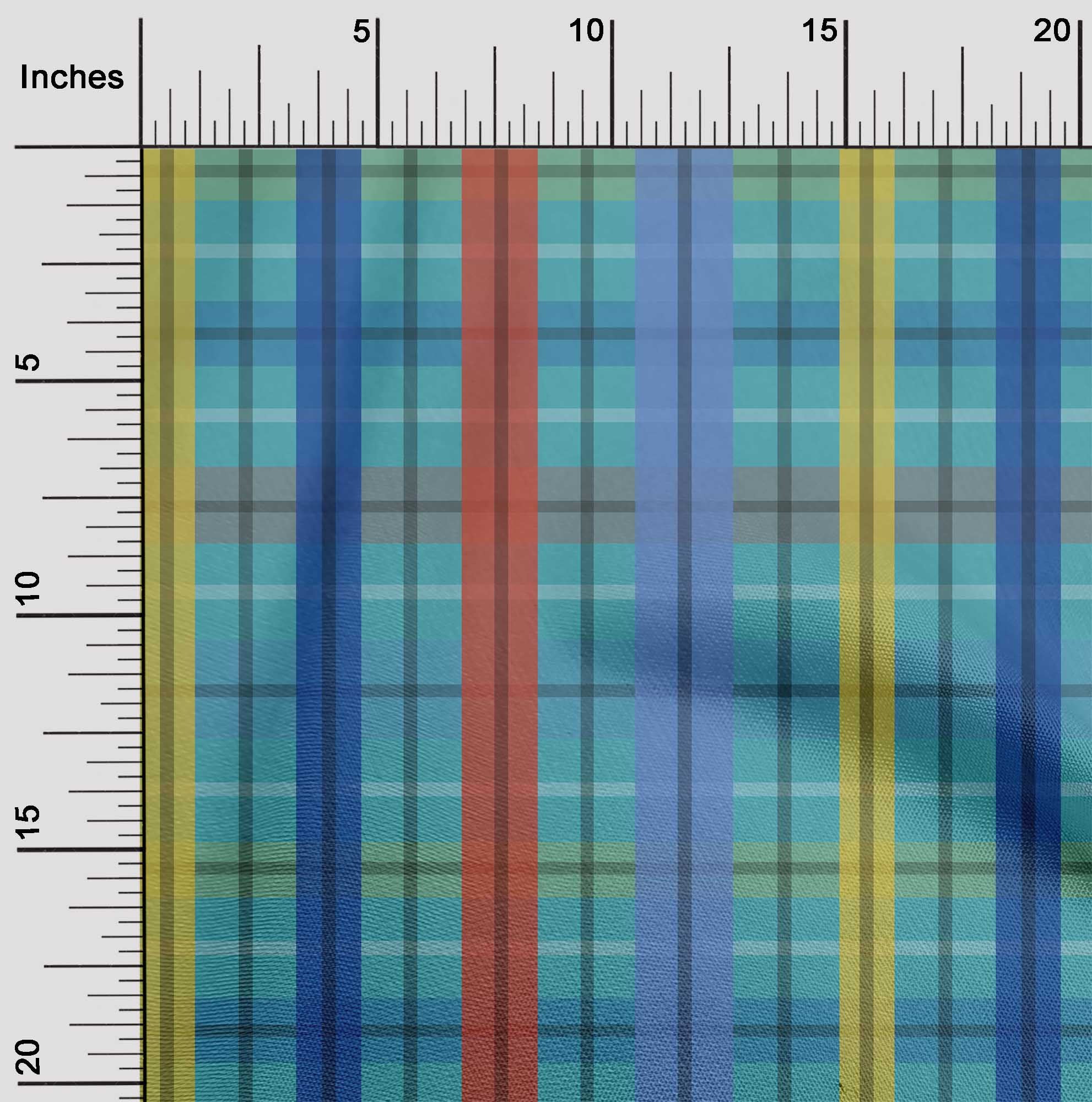oneOone Cotton Cambric Teal Blue Fabric Madras Check Dress Material ...