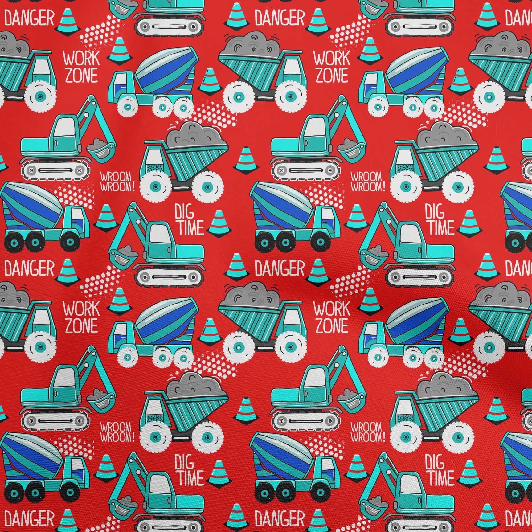 oneOone Cotton Cambric Turquoise Green Fabric Truck Craft Projects ...