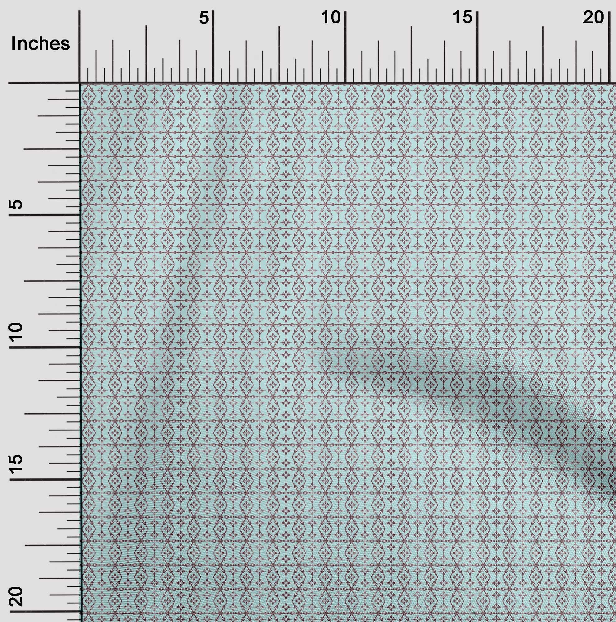 oneOone Cotton Flex Baby Blue Fabric Arrow & Artistic Floral Sewing ...