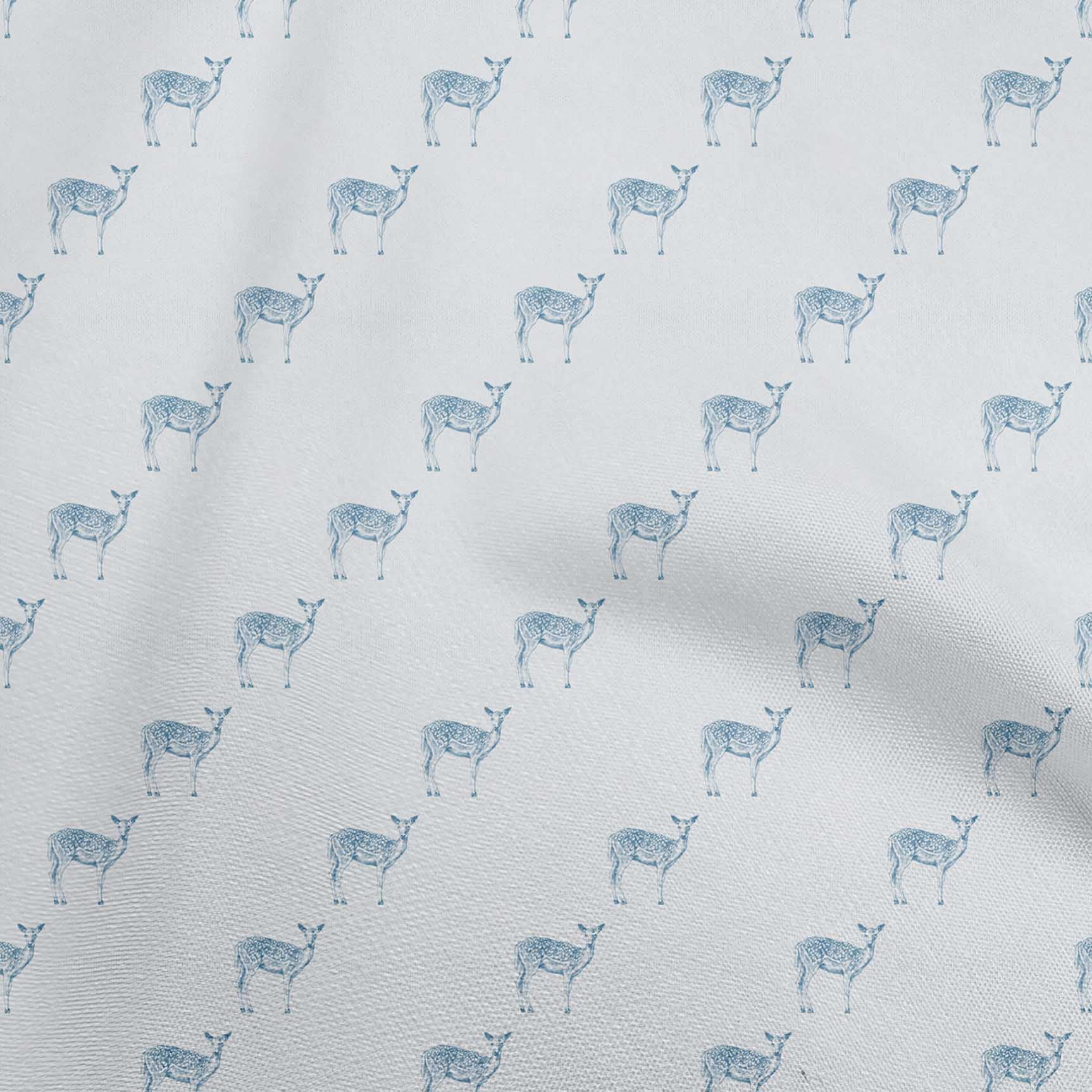 oneOone Cotton Flex Baby Blue Fabric Deer Fabric For Sewing Printed ...