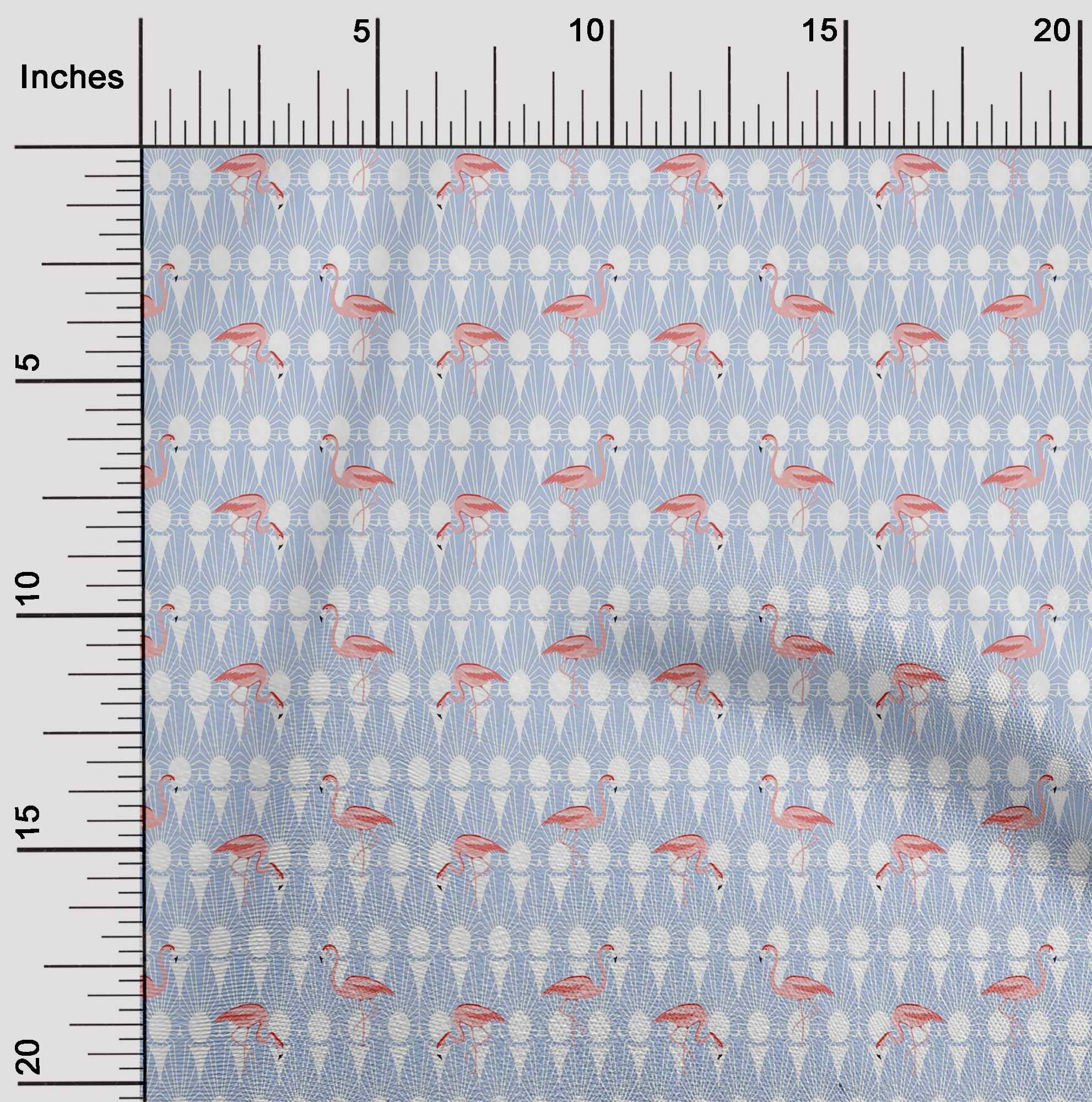 oneOone Cotton Flex Fabric Geometric & Flamingo Bird Print Fabric BTY ...