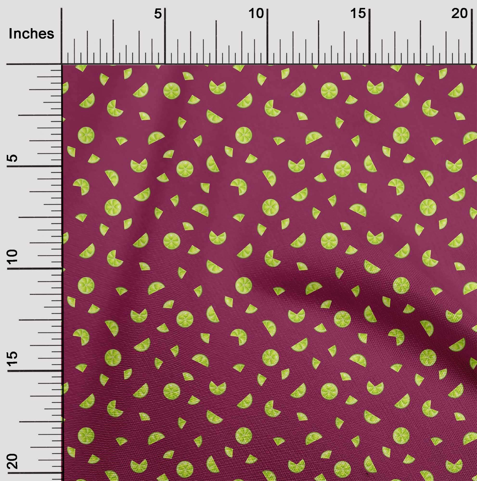 oneOone Cotton Flex Fabric Lemon Slice Vegetable Print Sewing Fabric ...