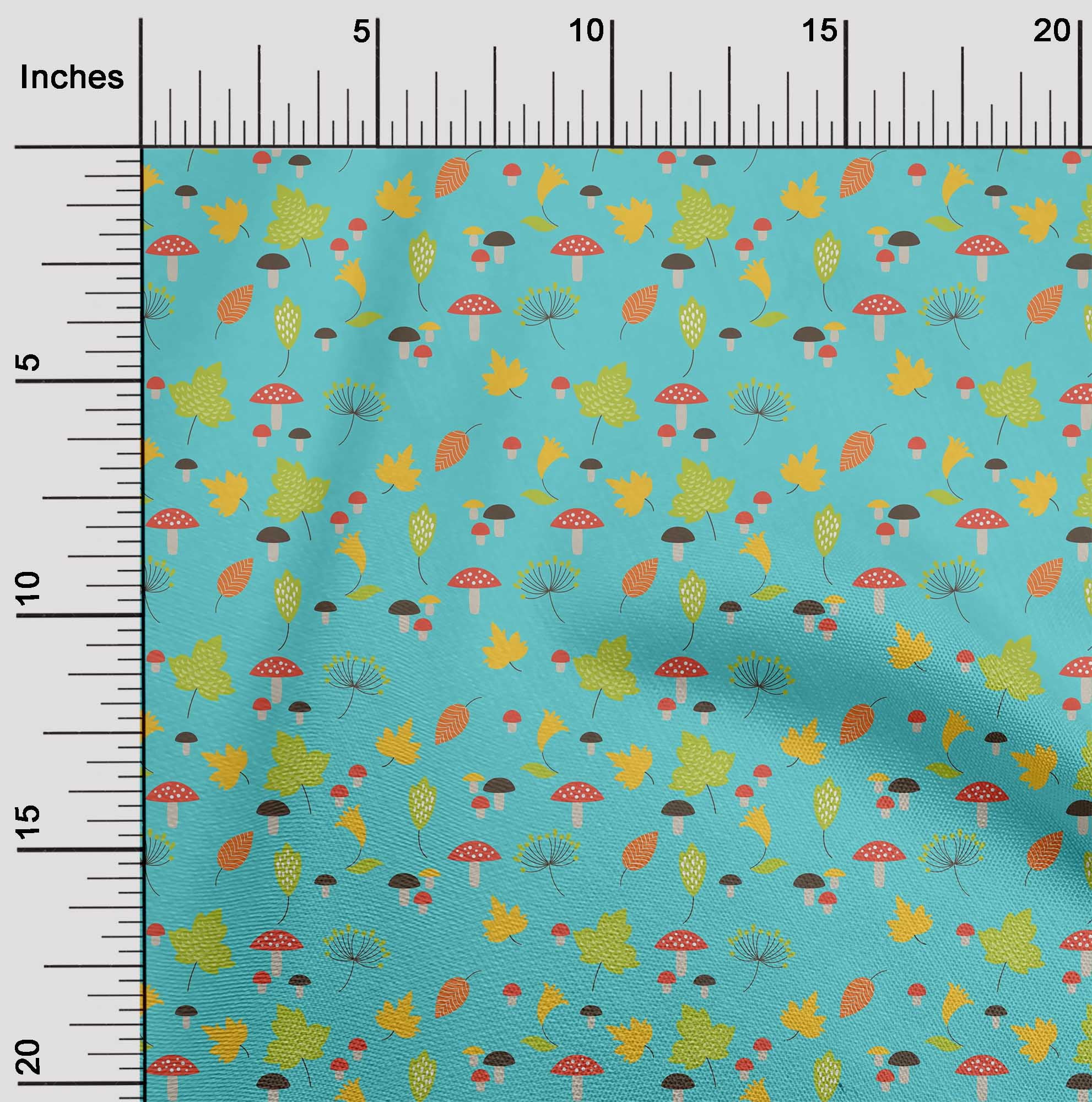 oneOone Cotton Flex Fabric Mushroom|Leaves & Floral Clip Art Print ...