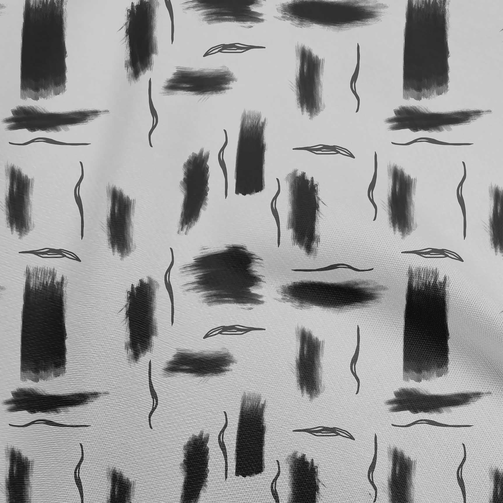 oneOone Cotton Flex Gray Fabric Abstract Dry Brush Stroke Quilting ...