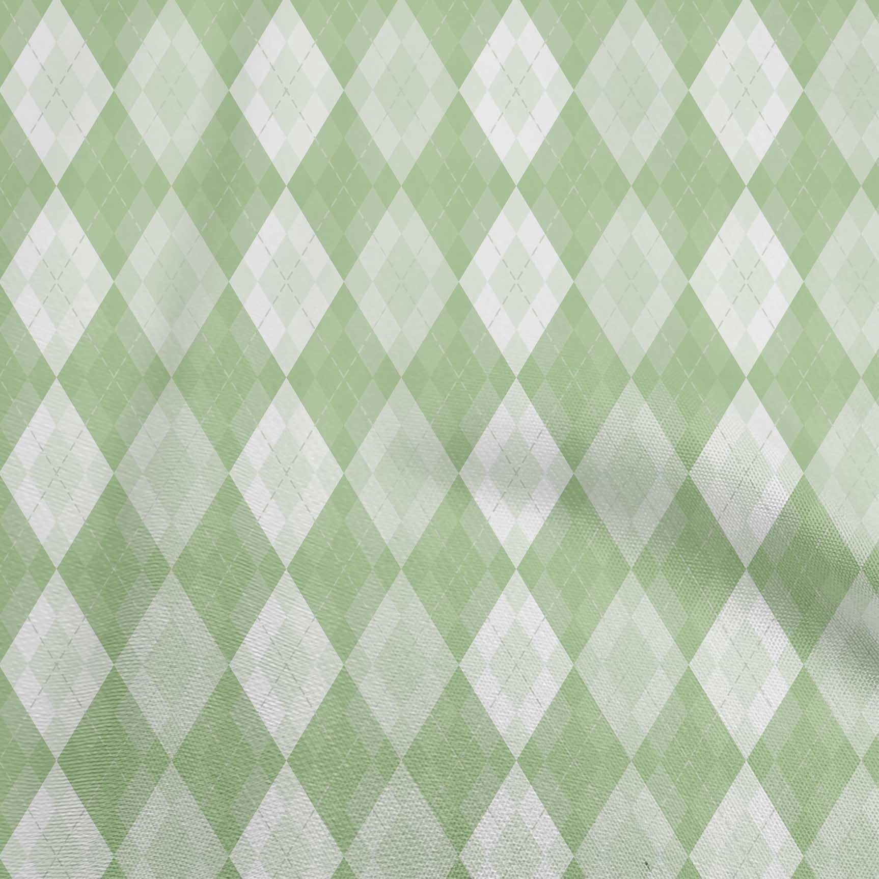 oneOone Cotton Flex Light Green Fabric Argyle Fabric For Sewing Printed ...