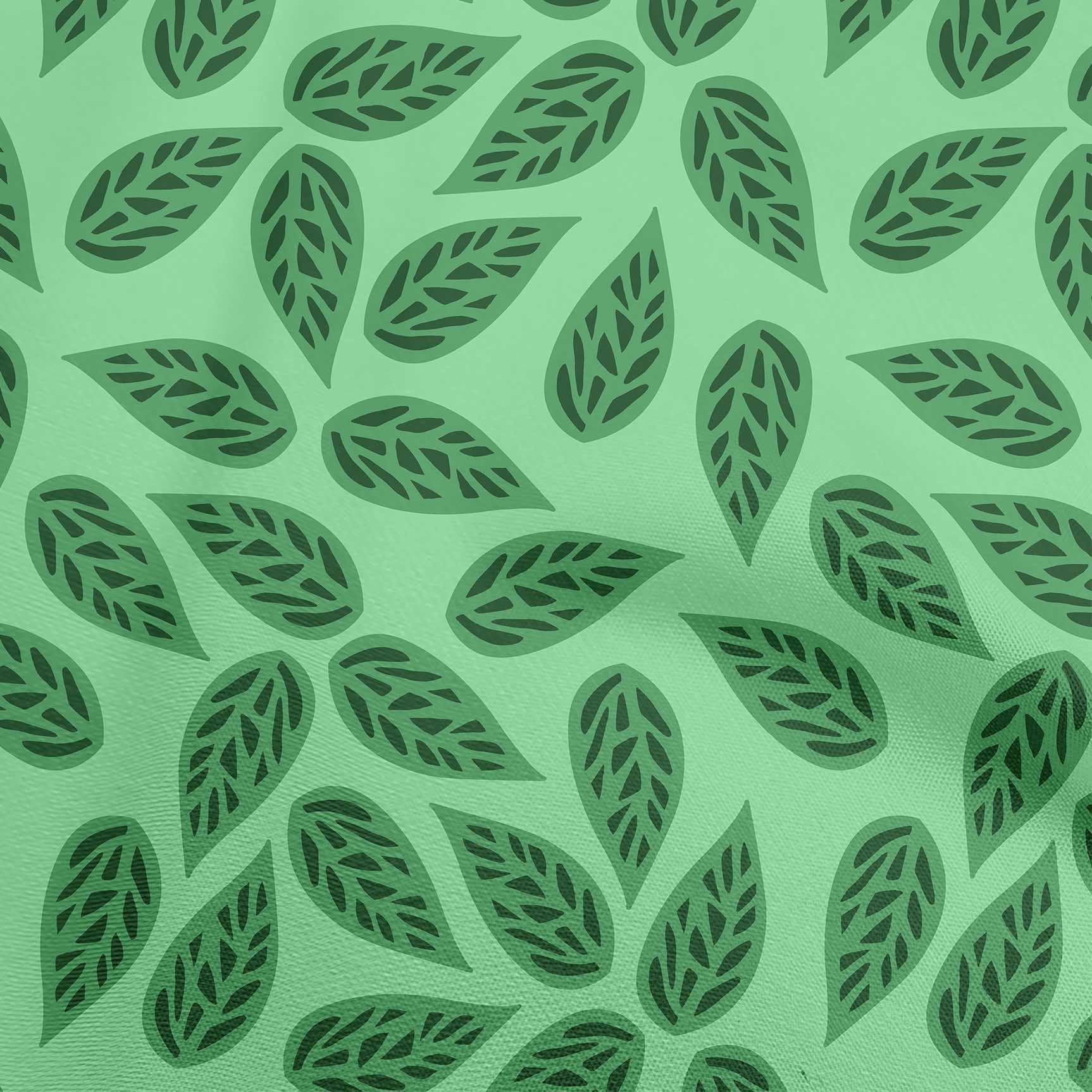 oneOone Cotton Flex Light Mint Green Fabric Leaves Sewing Material ...
