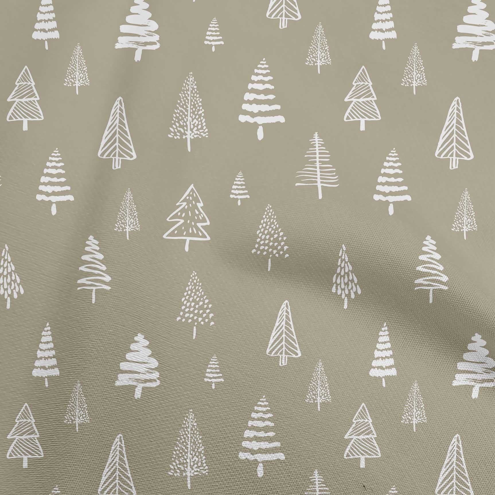 oneOone Cotton Flex Light Olive Green Fabric Tree Sewing Material Print ...