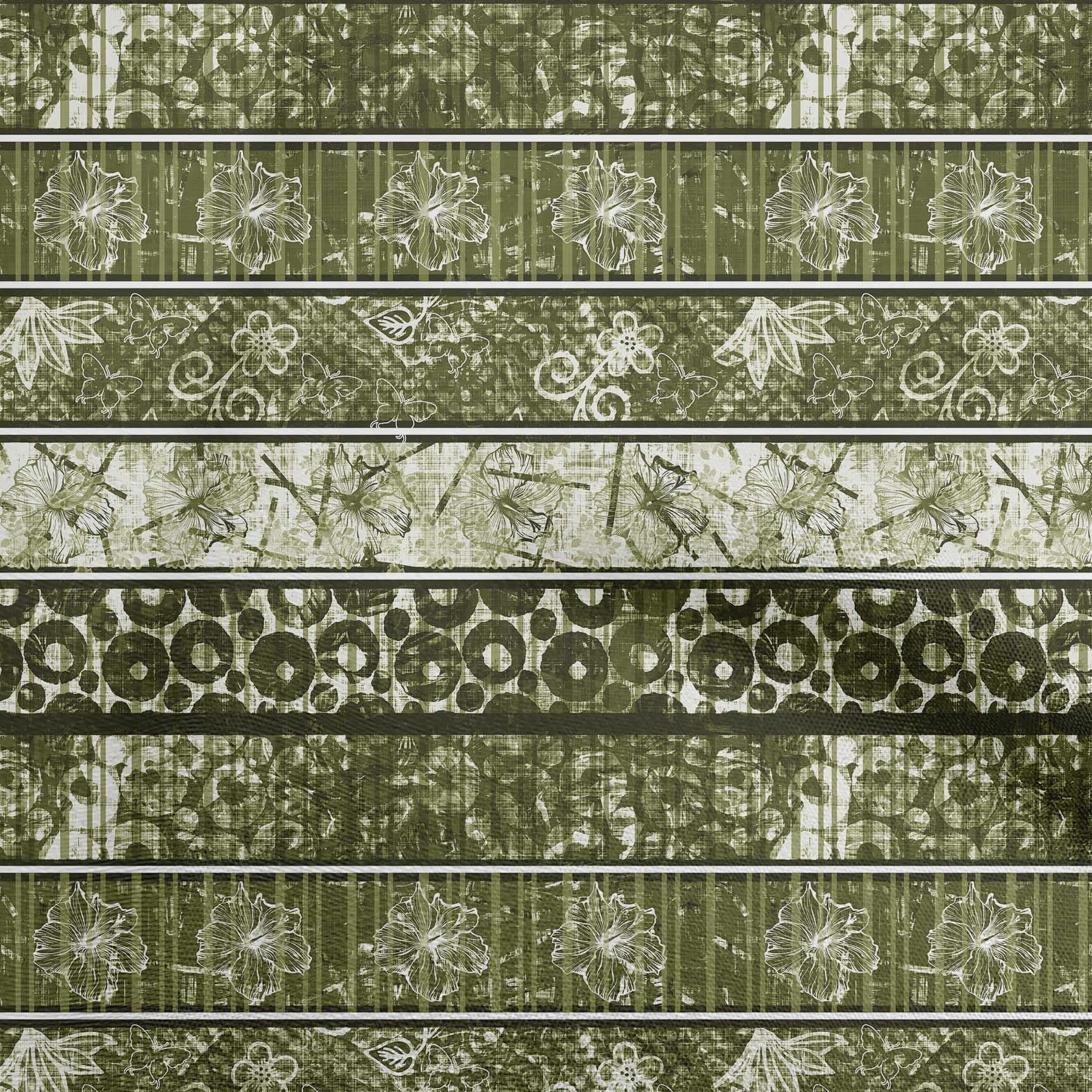 oneOone Cotton Flex Olive Green Fabric Aaian Batik Sewing Fabric By The ...