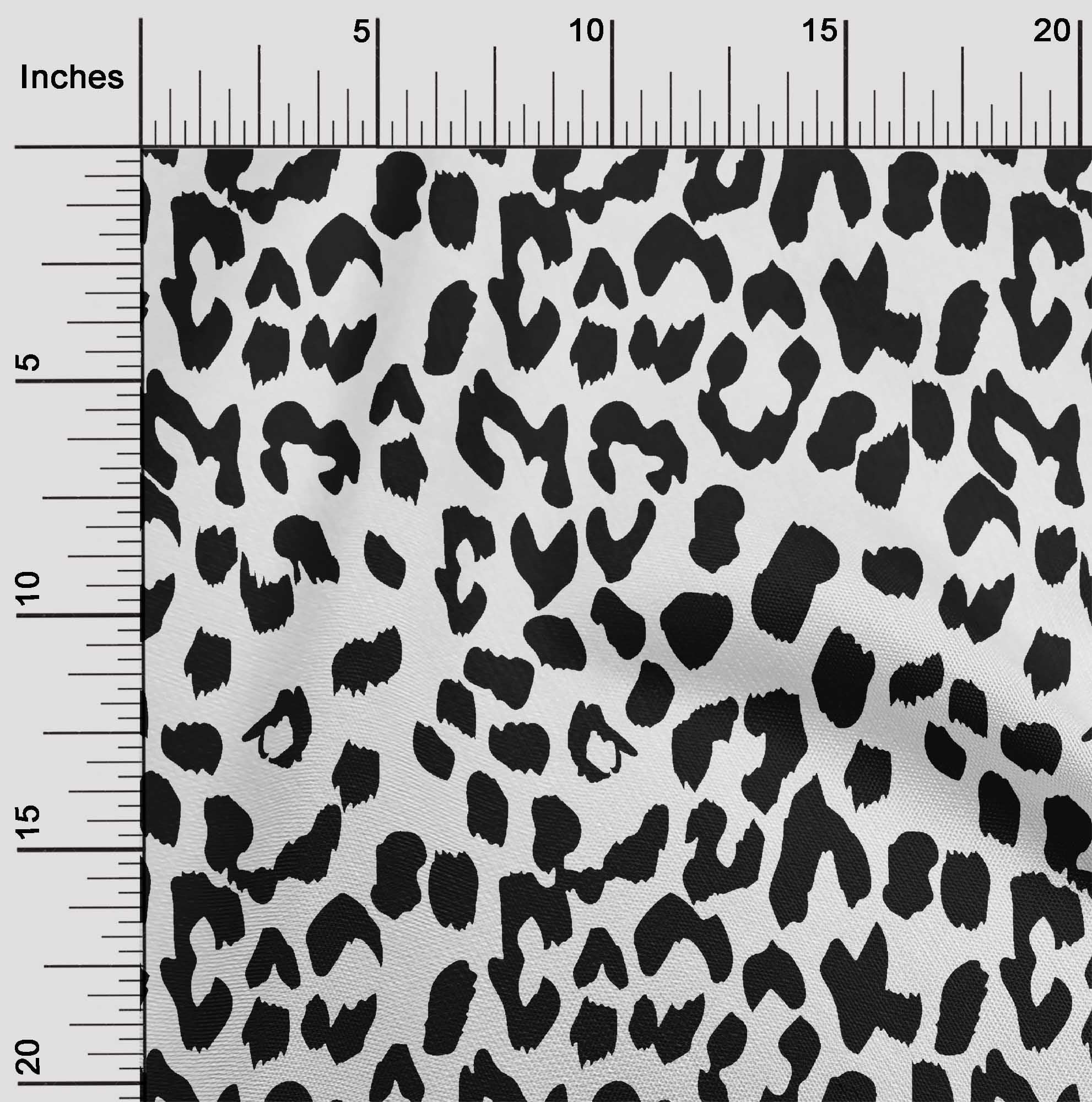 oneOone Cotton Flex White Fabric Leopard Animal Skin Fabric For Sewing ...