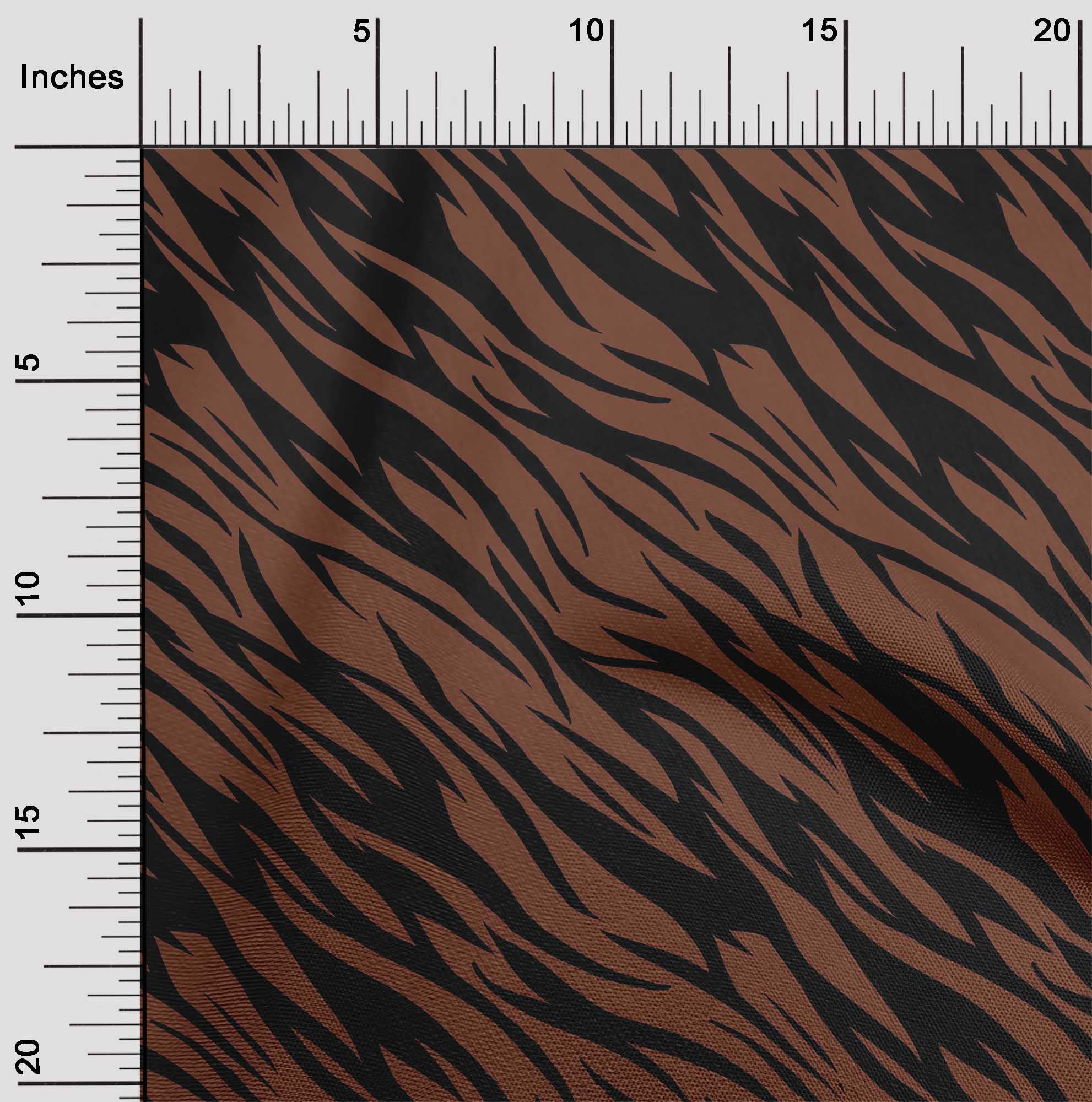 oneOone Cotton Jersey Brown Fabric Tiger Animal Skin Sewing Fabric By ...