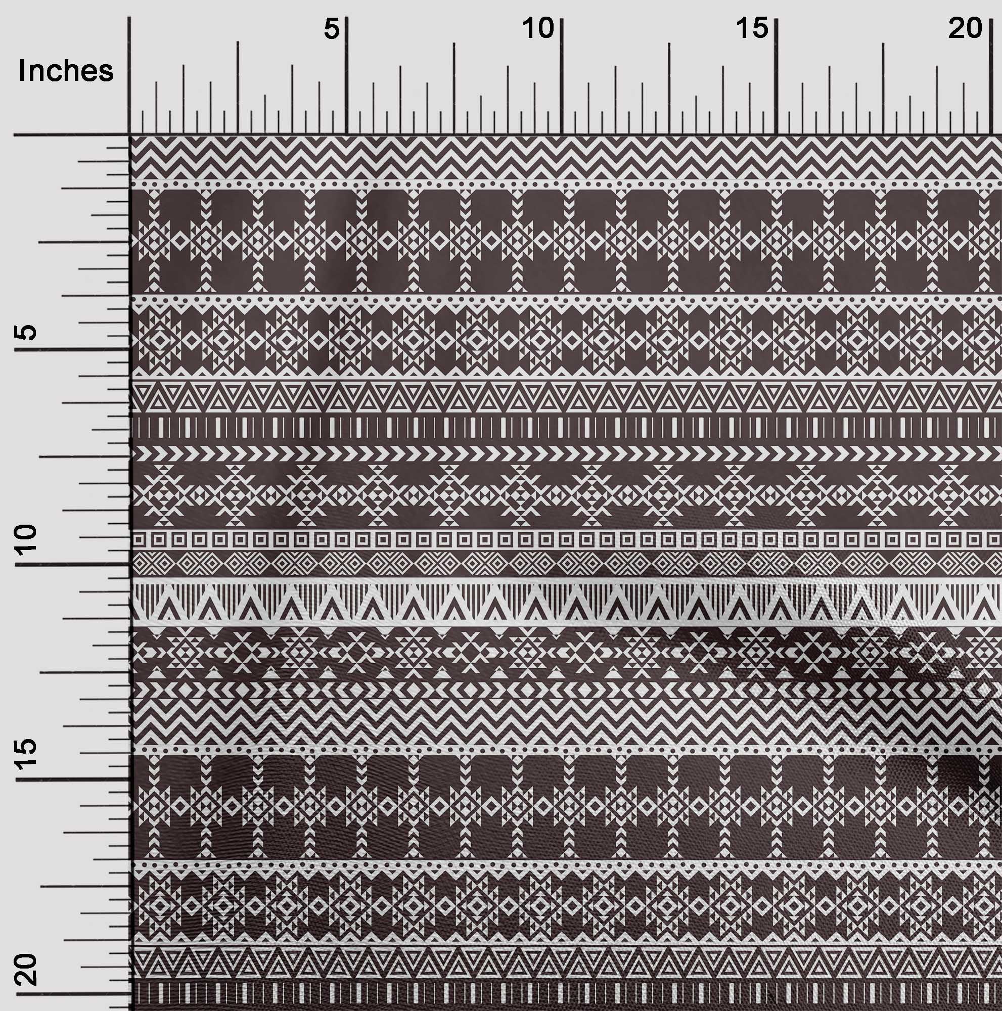 oneOone Cotton Jersey Dark Chocolate Fabric Aztec Tribal Quilting ...