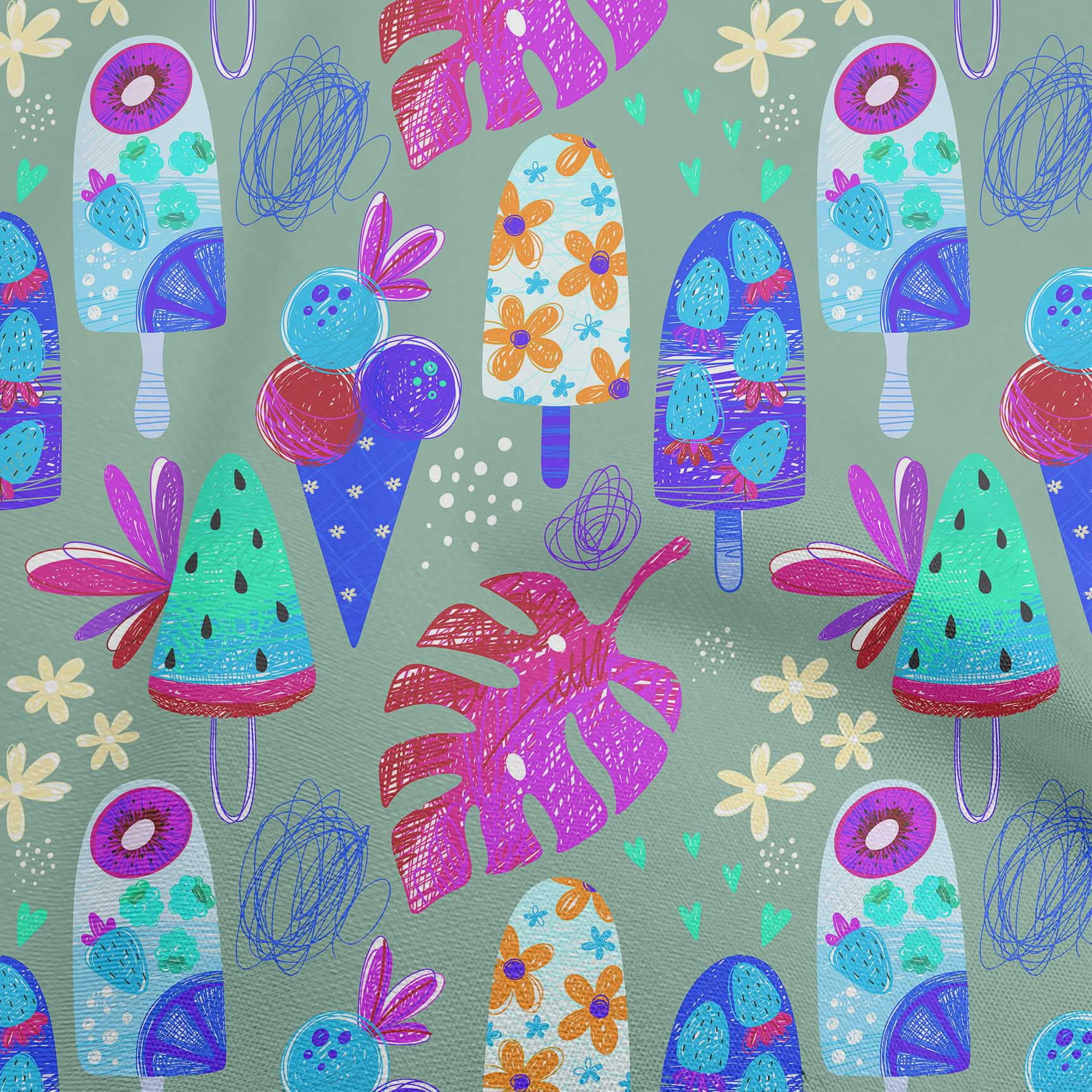oneOone Cotton Jersey Dusty Teal Green Fabric Texture Sewing Material ...