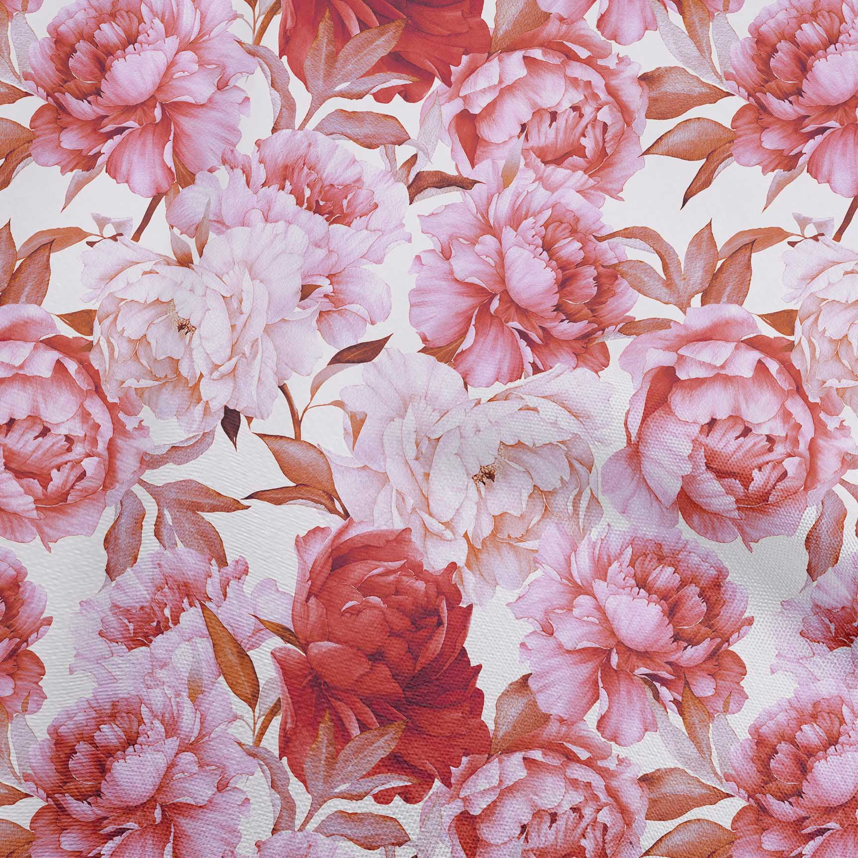 oneOone Cotton Jersey Red Fabric Floral Diy Clothing Quilting Fabric ...