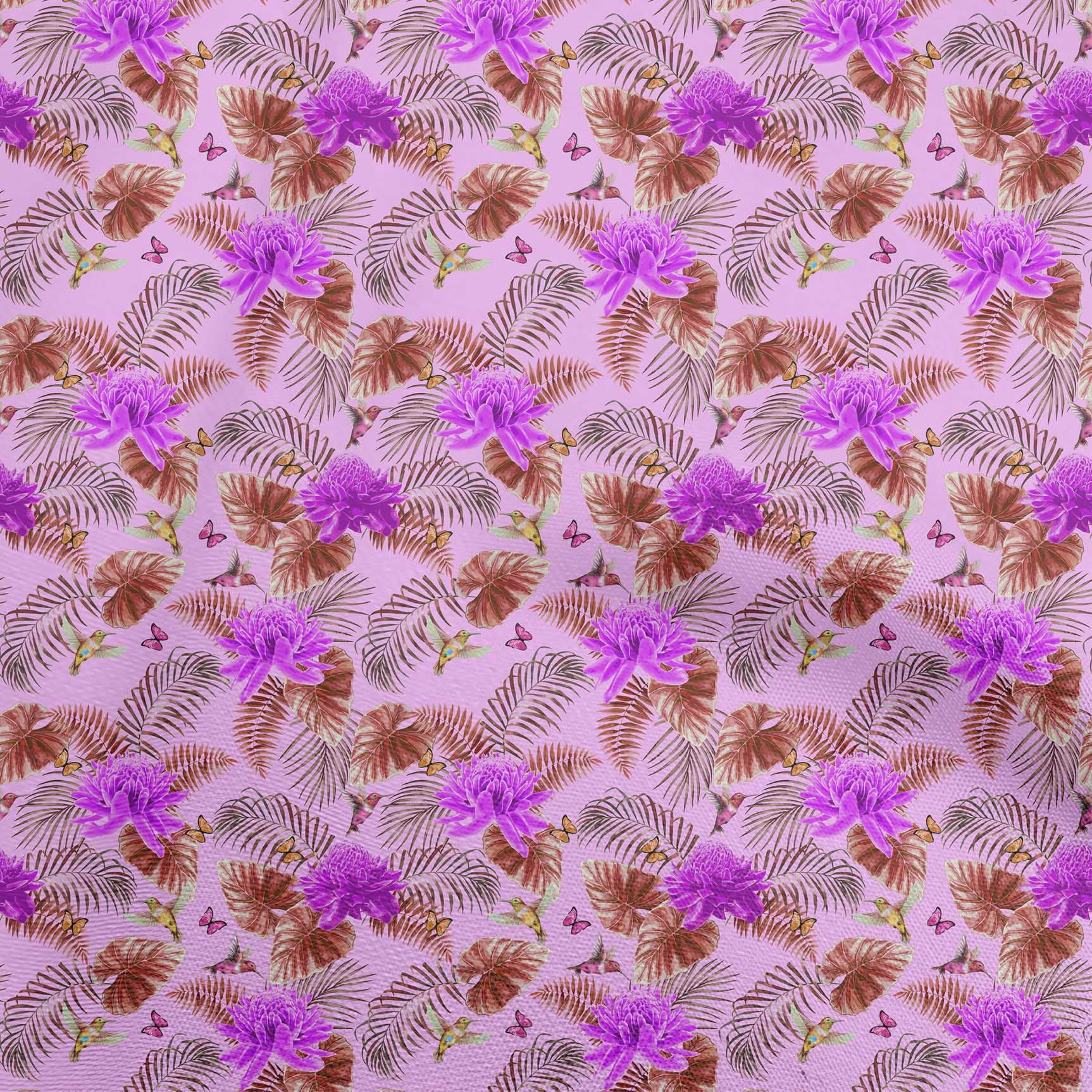 oneOone Cotton Poplin Amethyst Fabric Tropical Sewing Material Print ...