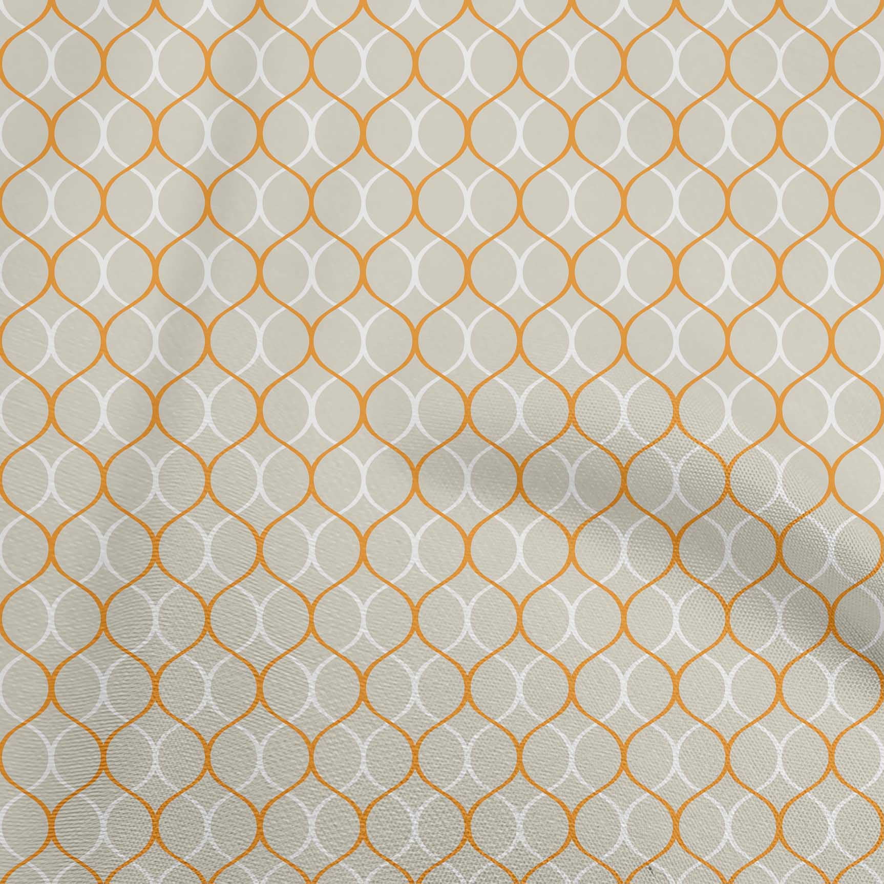 oneOone Cotton Poplin Beige Fabric Ogee Dress Material Fabric Print ...