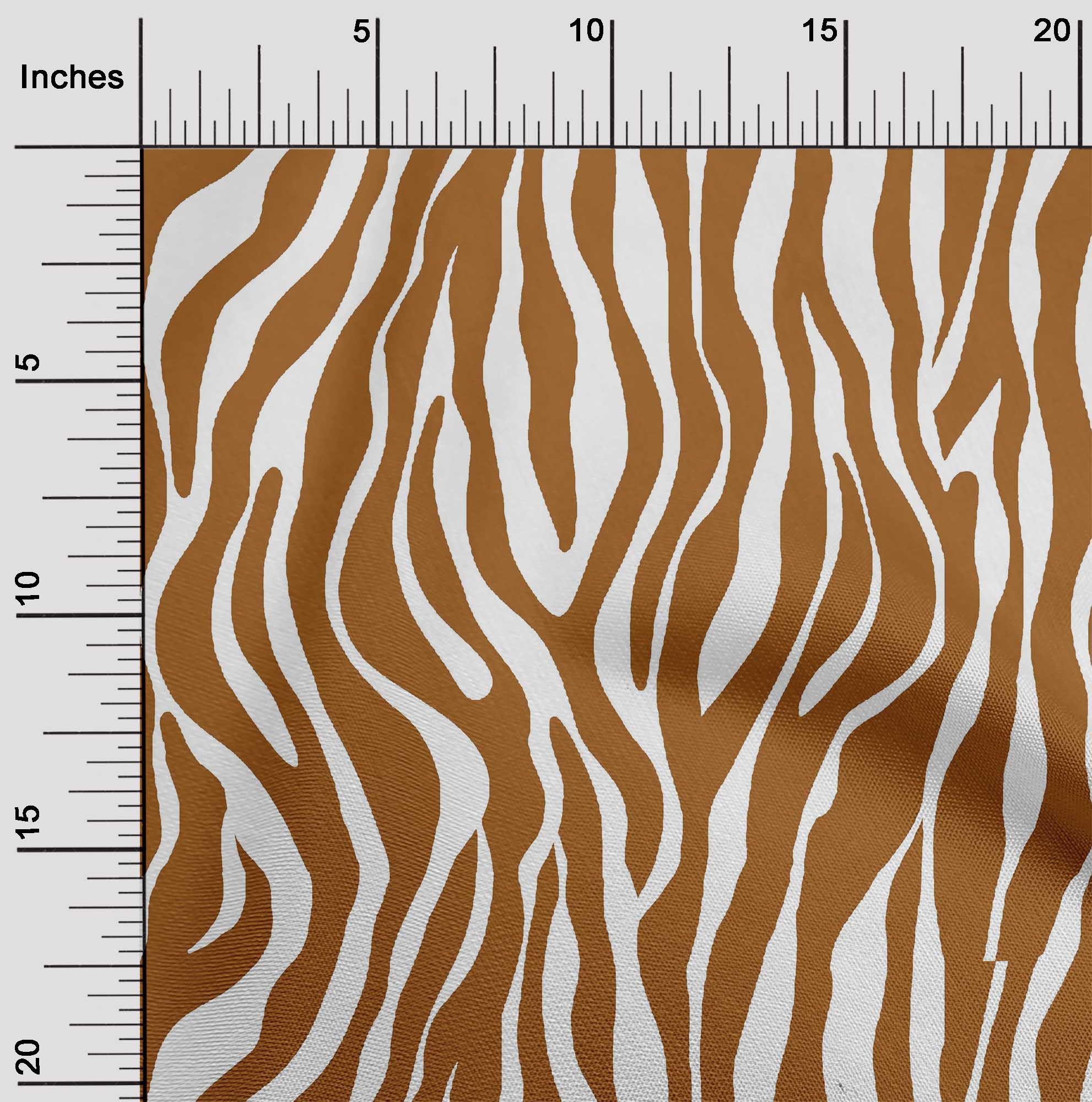 oneOone Cotton Poplin Brown Fabric Skins Animal Dress Material Fabric ...