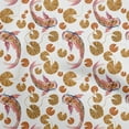 oneOone Cotton Poplin Brown2 Fabric Asian Japanese Koi Fish Sewing ...
