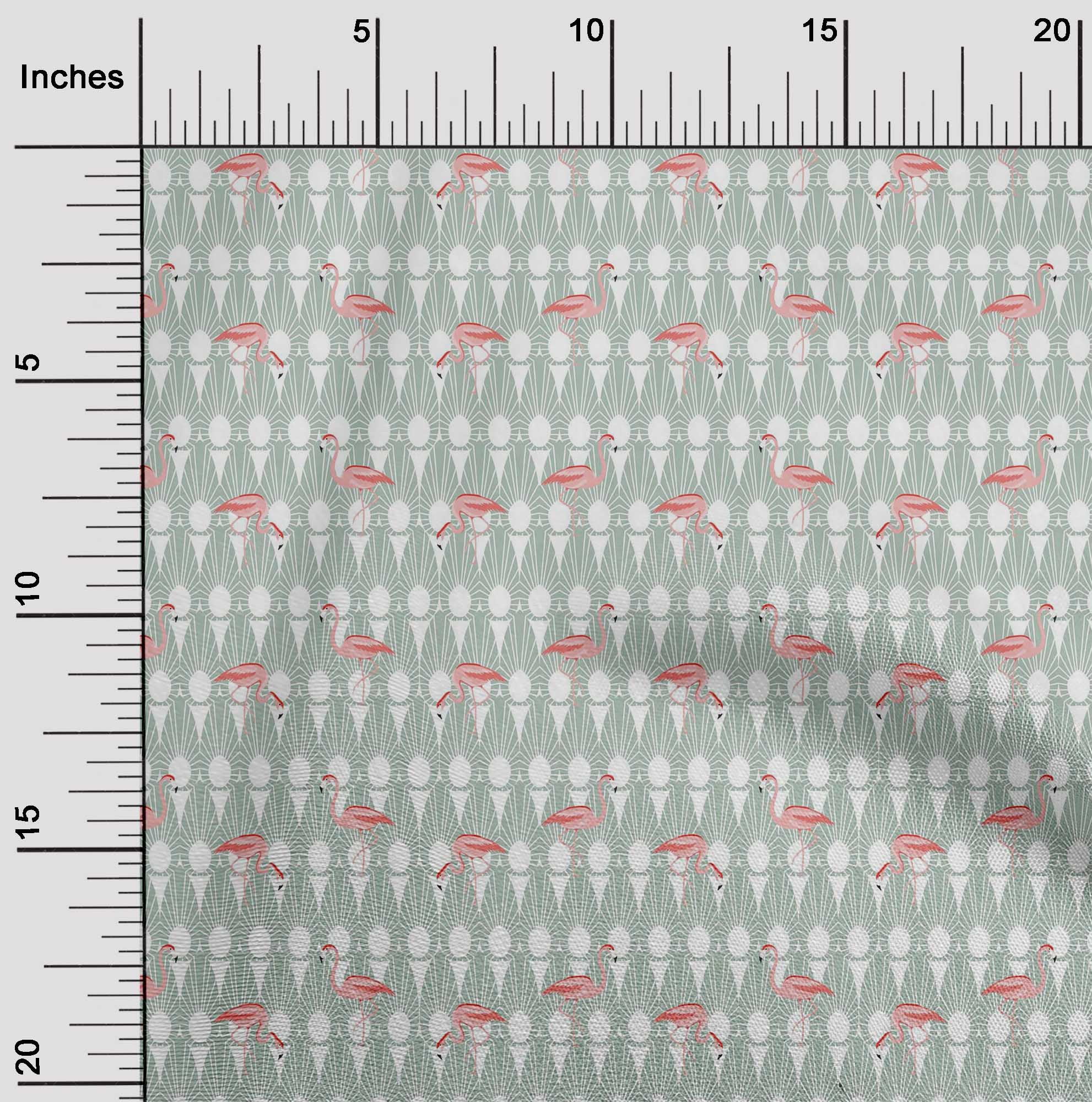 oneOone Cotton Poplin Fabric Geometric & Flamingo Bird Fabric Prints by ...