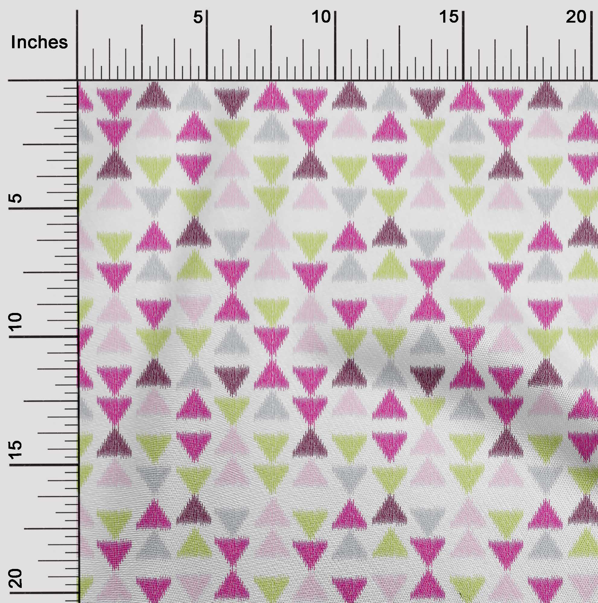 oneOone Cotton Poplin Fabric Triangle Ikat Print Fabric By Yard 56 Inch ...
