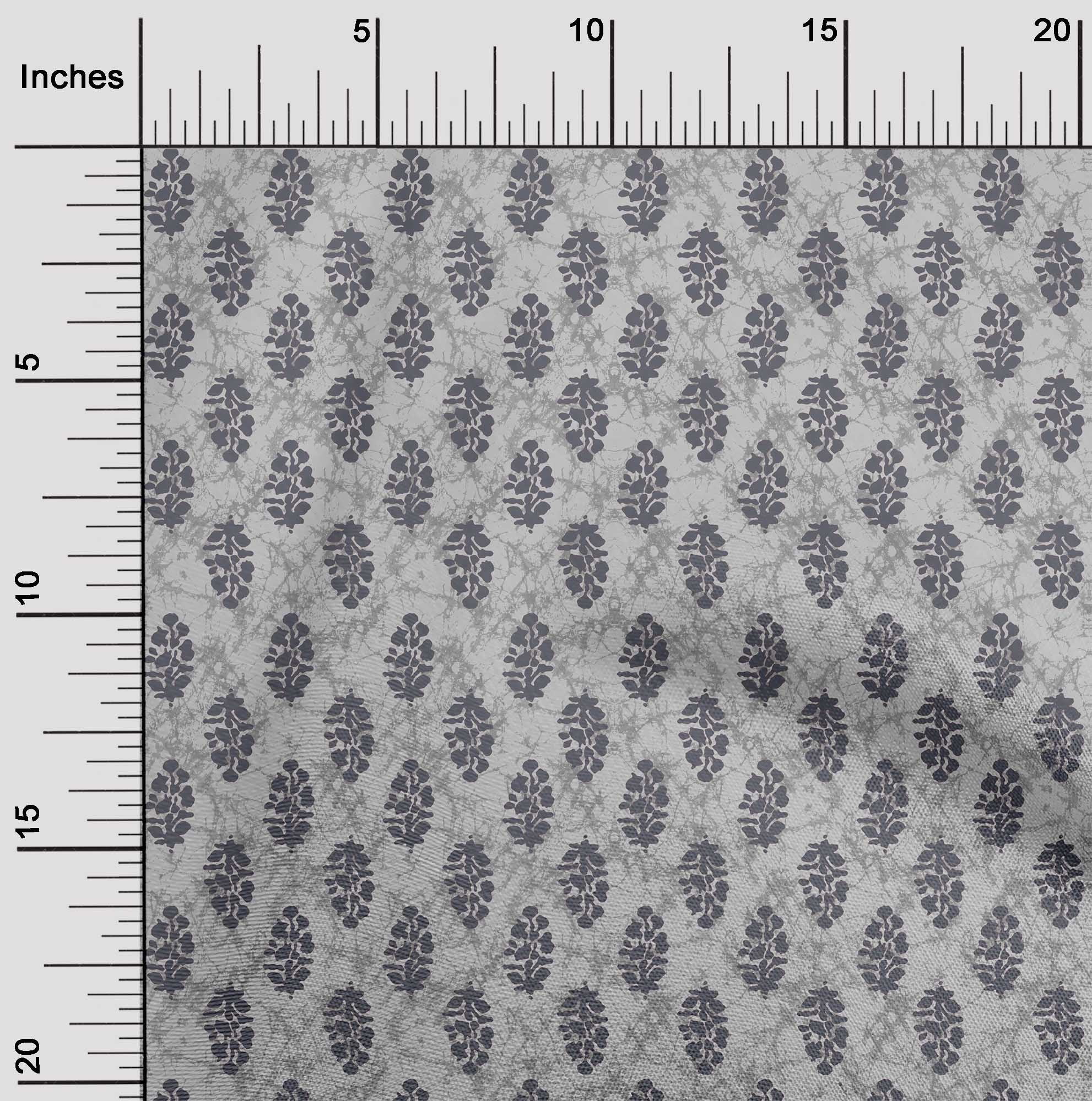 oneOone Cotton Poplin Light Gray Fabric Ethnic Block Sewing Material ...