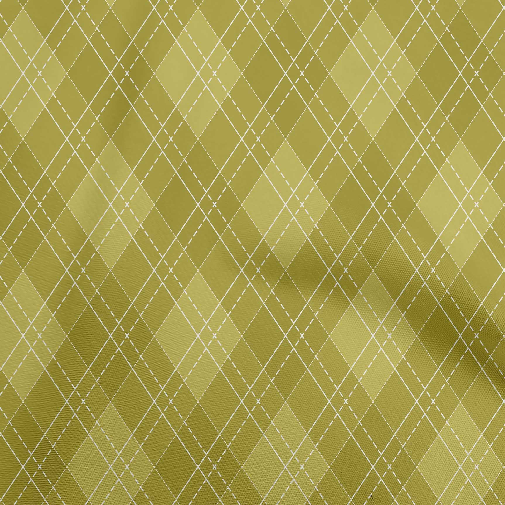 oneOone Cotton Poplin Lime Green Fabric Check Quilting Supplies Print ...